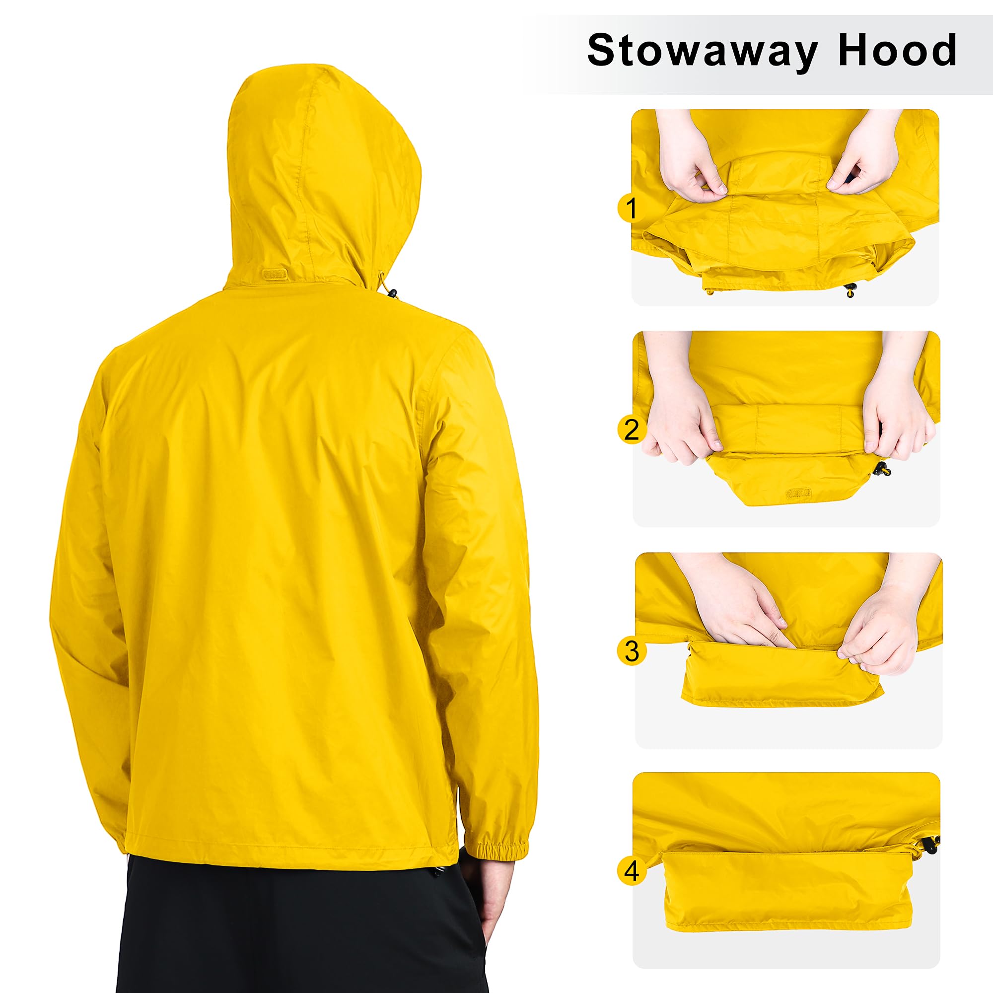 Snapklik.com : Outdoor Ventures Mens Rain Jacket Waterproof Lightweight ...