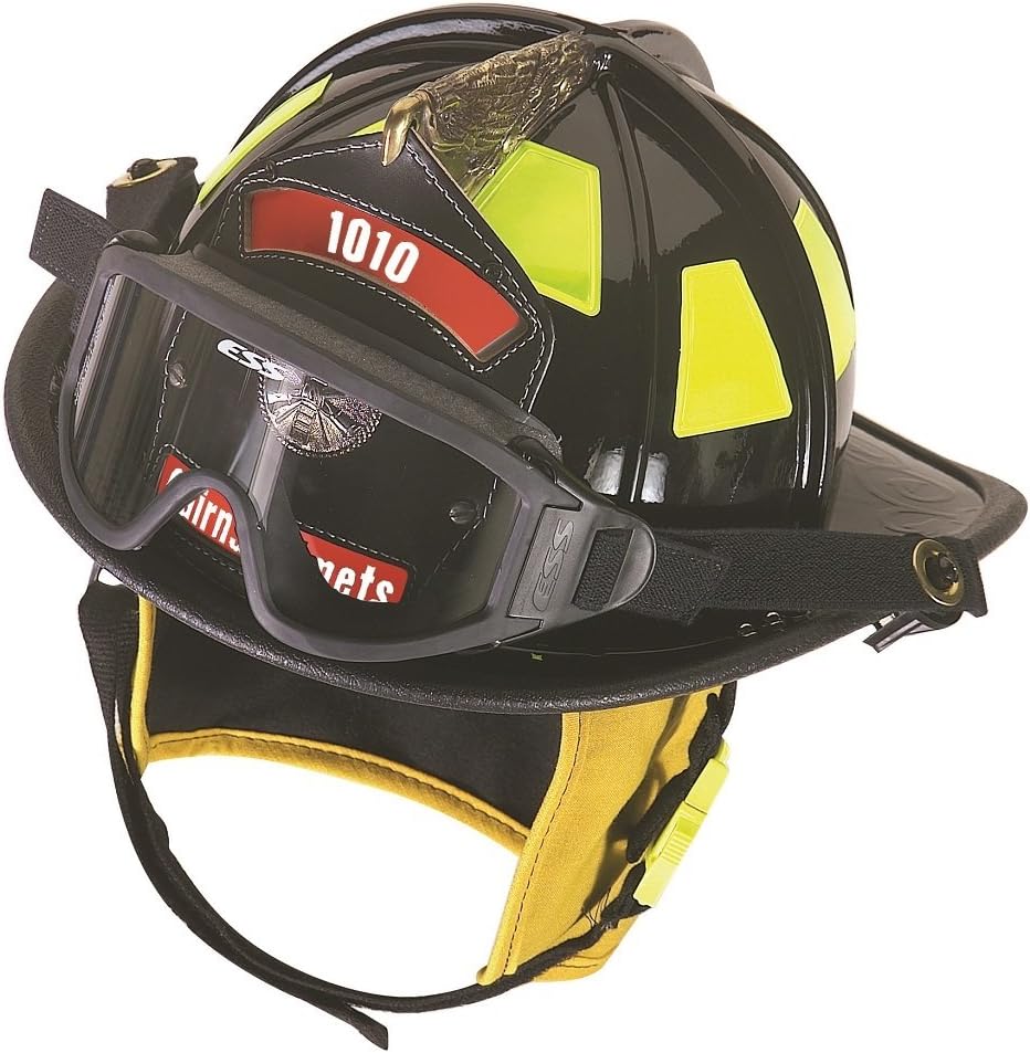 MSA Safety 1010XSB Cairns Fire Helmet ESS Goggles with Standard Flannel ...
