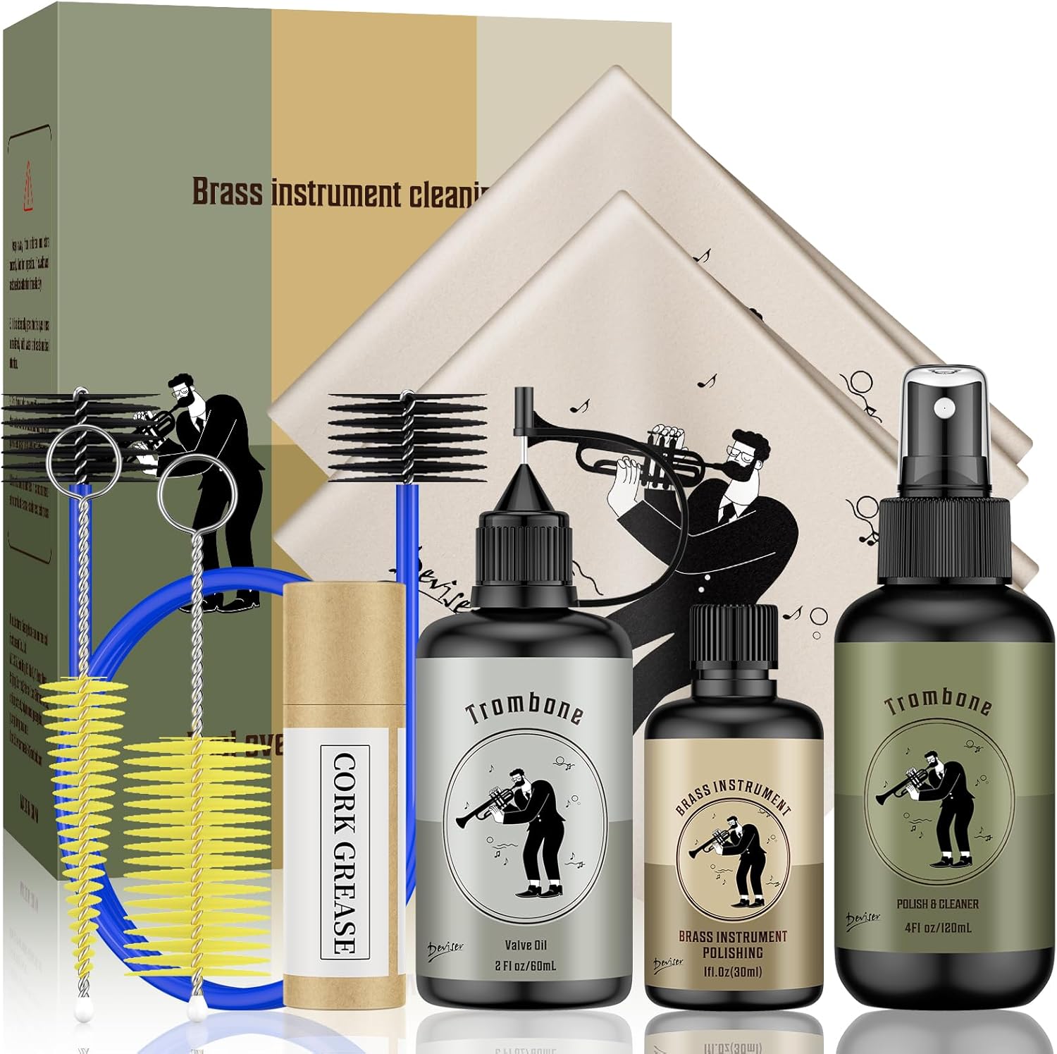 Amazon.com: Complete Trombone Care Kit - Includes Polishing,Valve Oil,2 ...