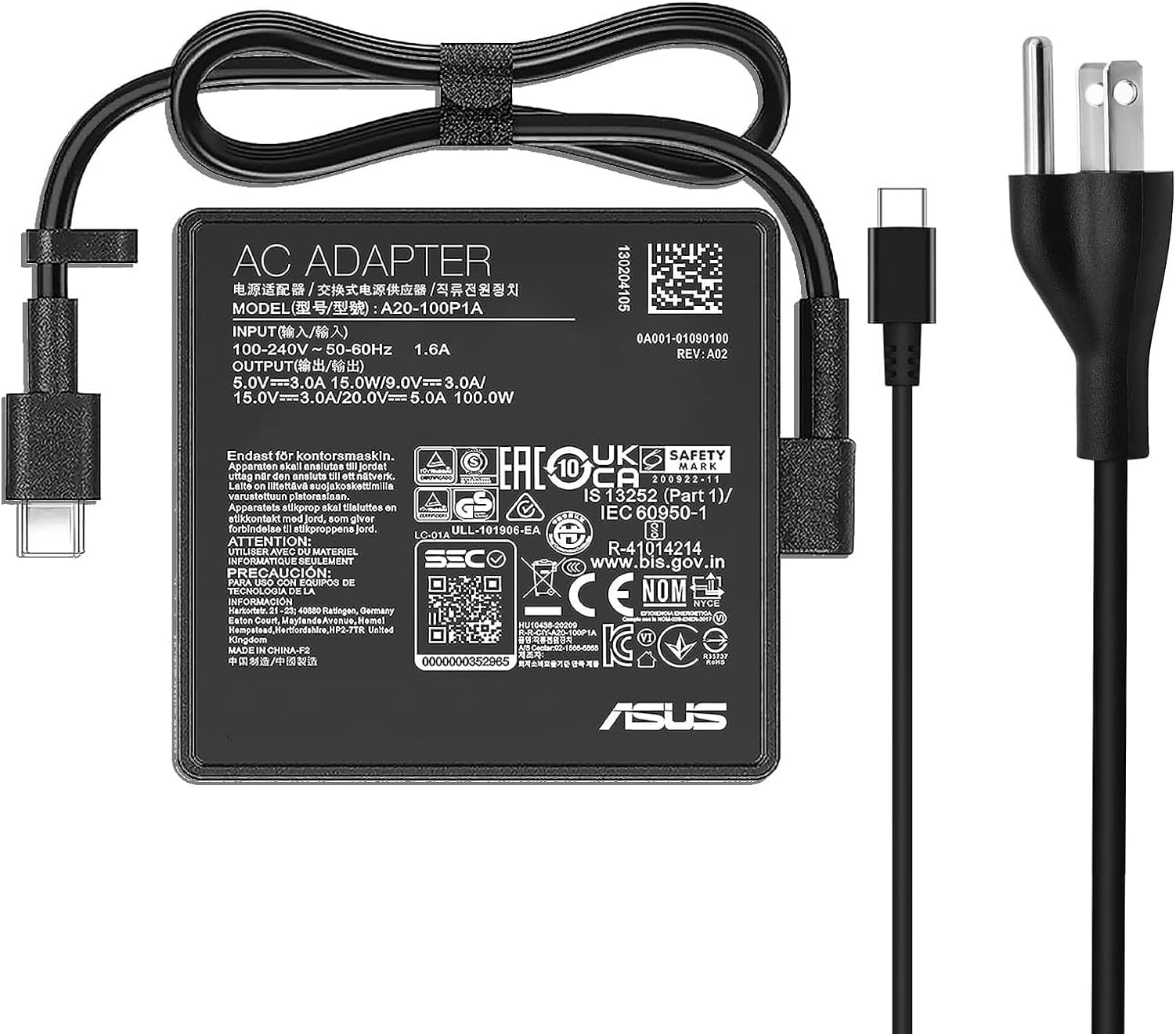 Amazon.com: 100W USB C AC Charger for ASUS ROG Flow Z13 GZ301 GZ301Z ...