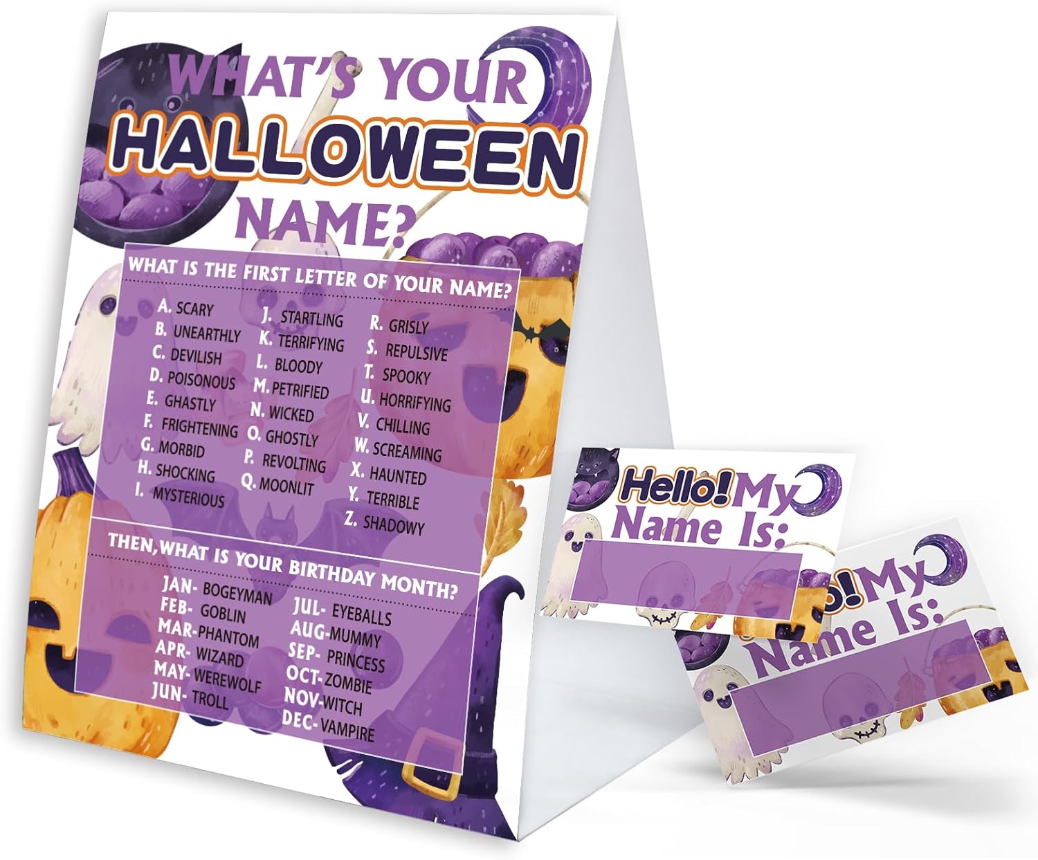 Amazon.com: What's Your Halloween Name Game For Halloween Baby Shower ...