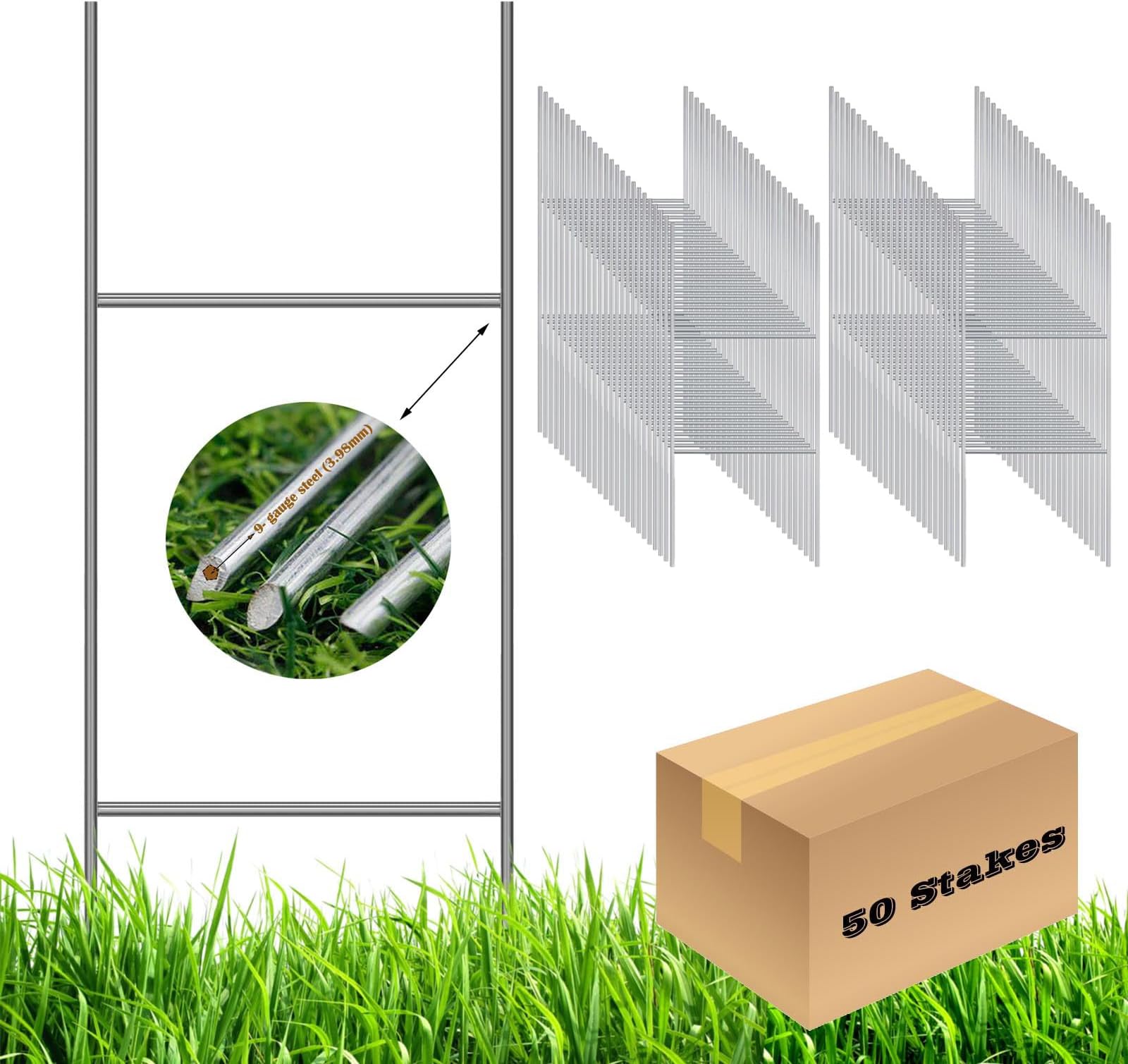 Amazon.com : 100 Heavy Duty Stakes 30 Inch Tall and 10 Inch Wide ...