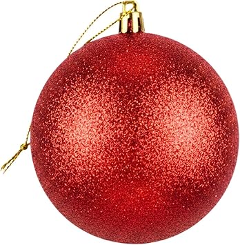 Amazon.com: 25cm/3Pcs Large Red Baubles PVC Shatterproof Glossy, Matt ...