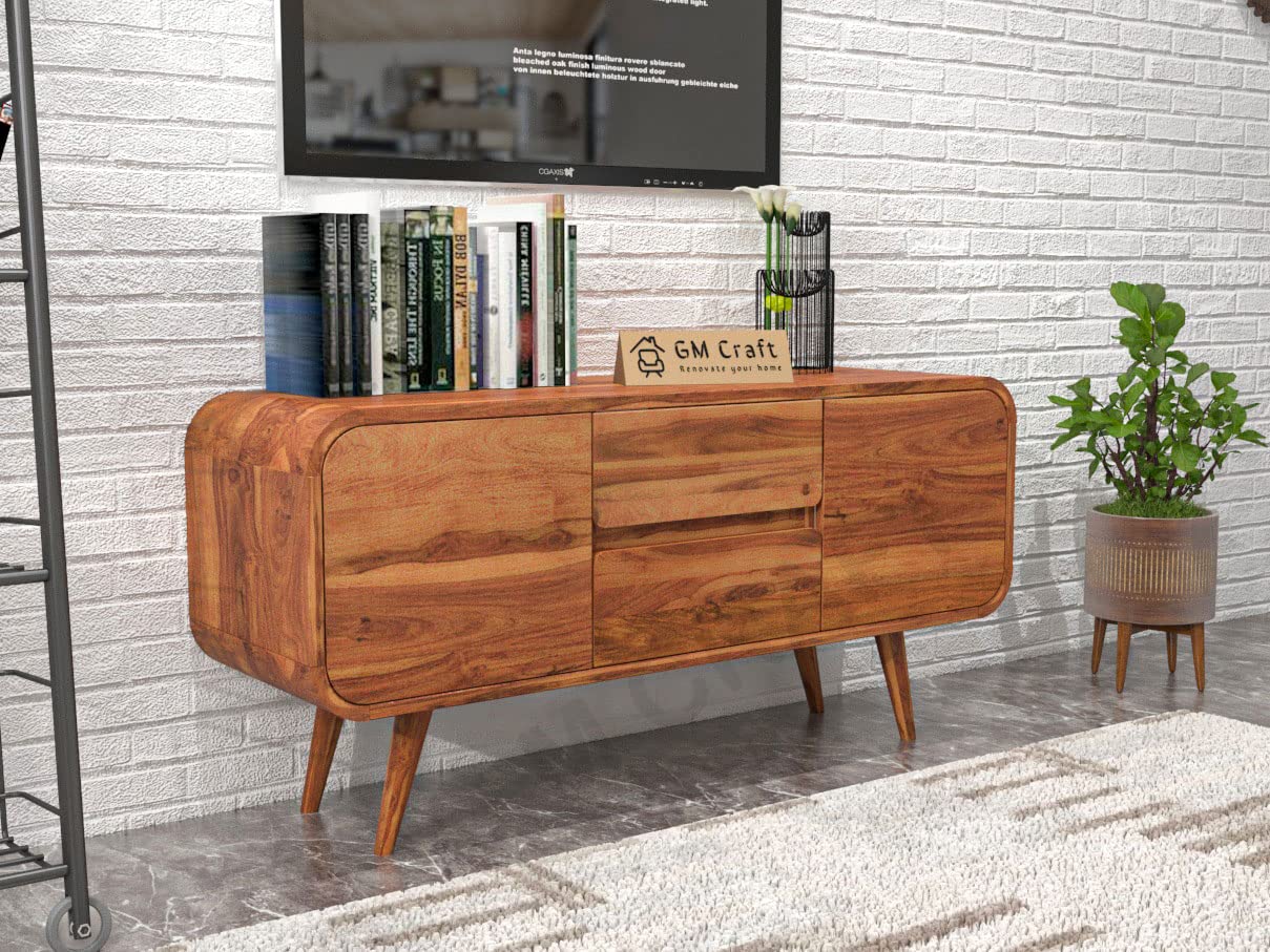 Gm Craft Solid Sheesham Wood Tv Unit For Living Room | Desertcart INDIA