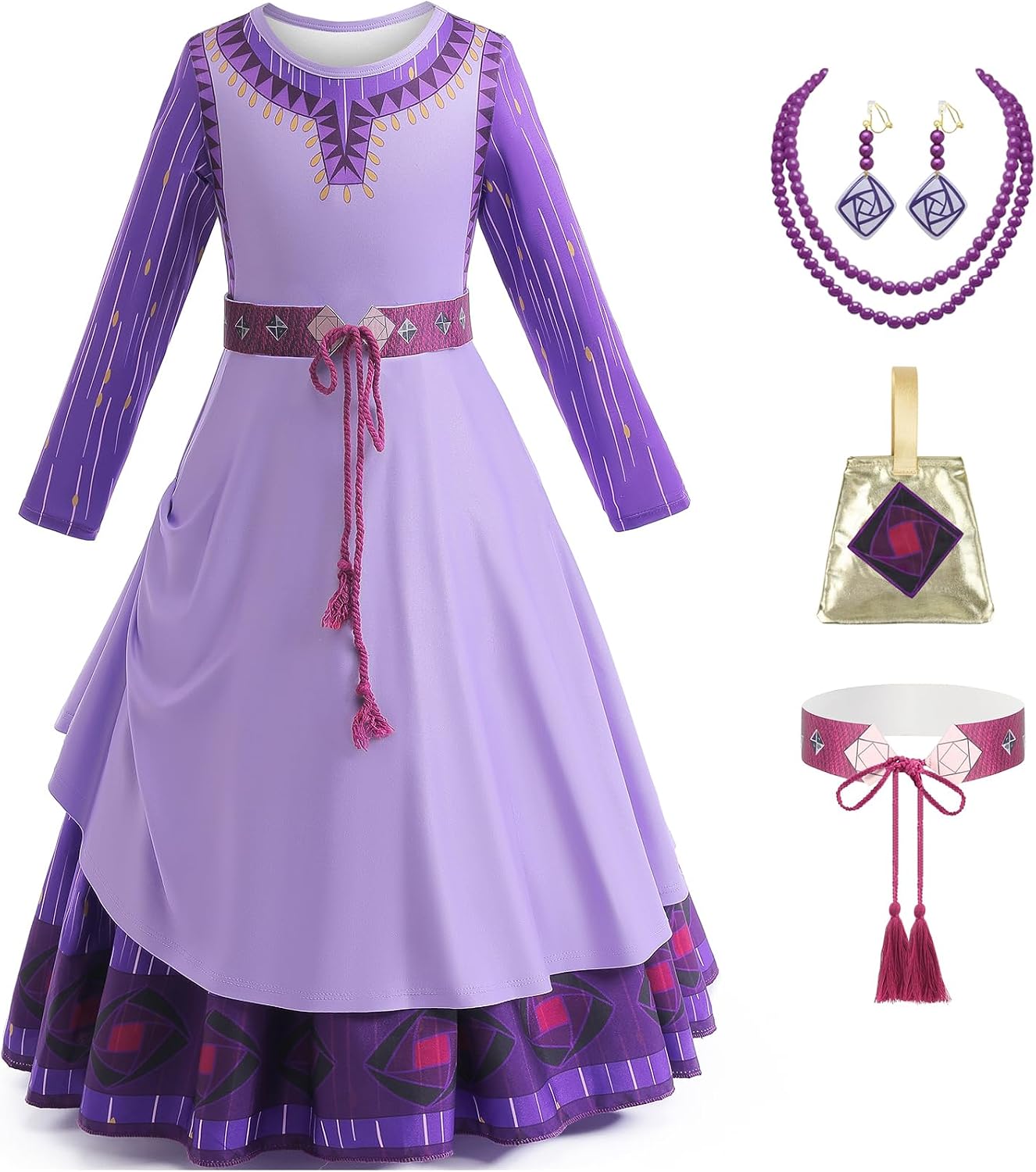 Jabeiyou Asha Déguisement et Accessoires Fille Cosplay Film Wish ...