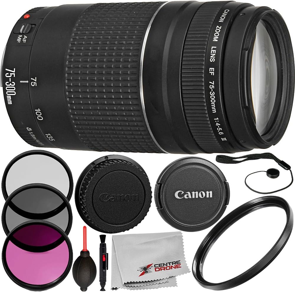 Canon EF 75-300mm f/4-5.6 III Téléobjectif zoom pour appareils photo ...