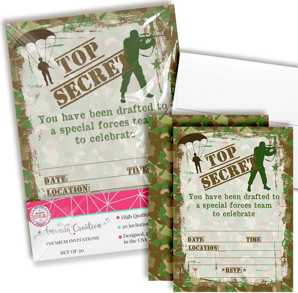 Soldier Birthday Invitations Hadley Designs 15 Army Camo For Boys