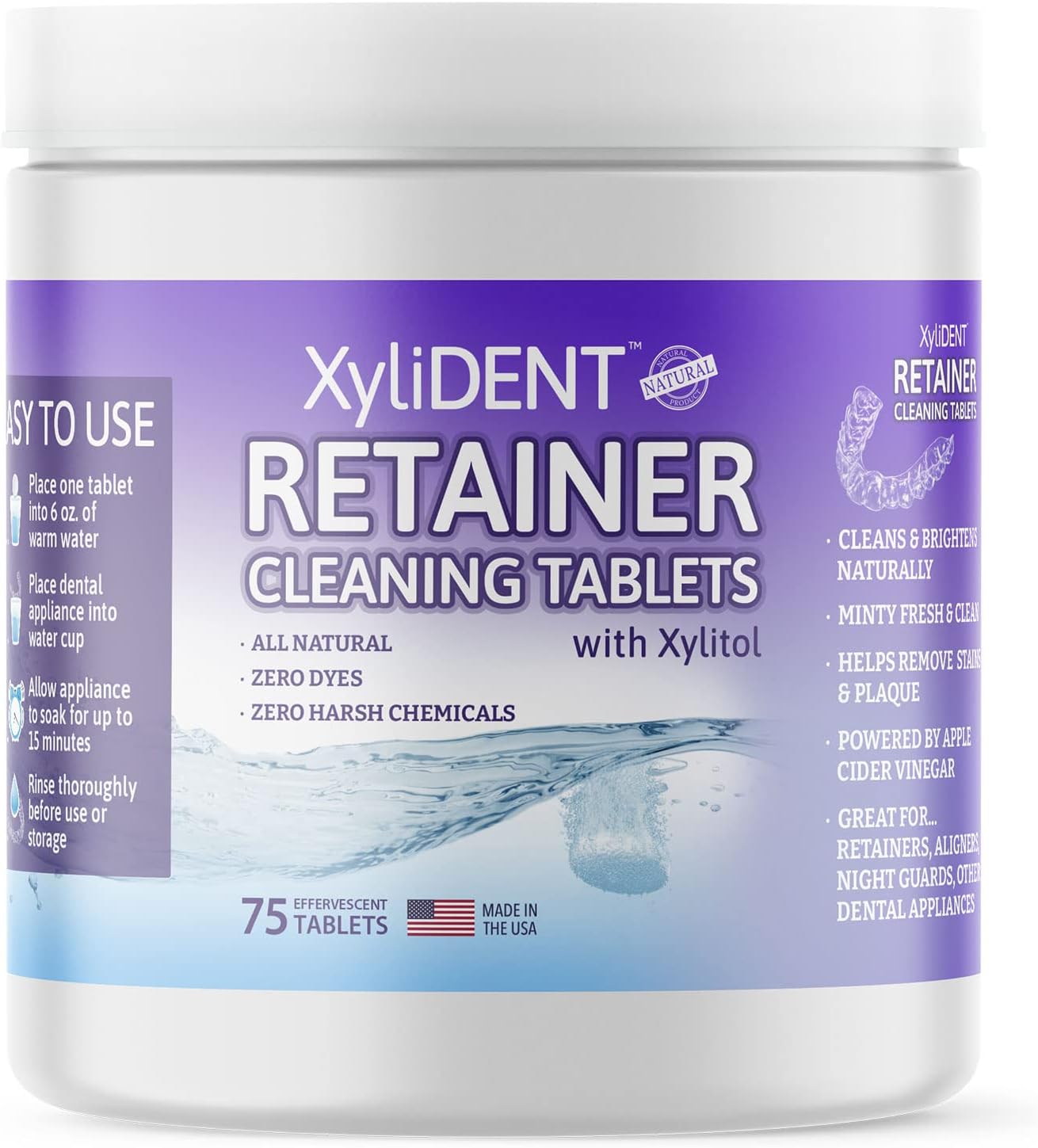 Amazon.com : XyliDENT Retainer Cleaning Tablets, Dental Cleaner for ...