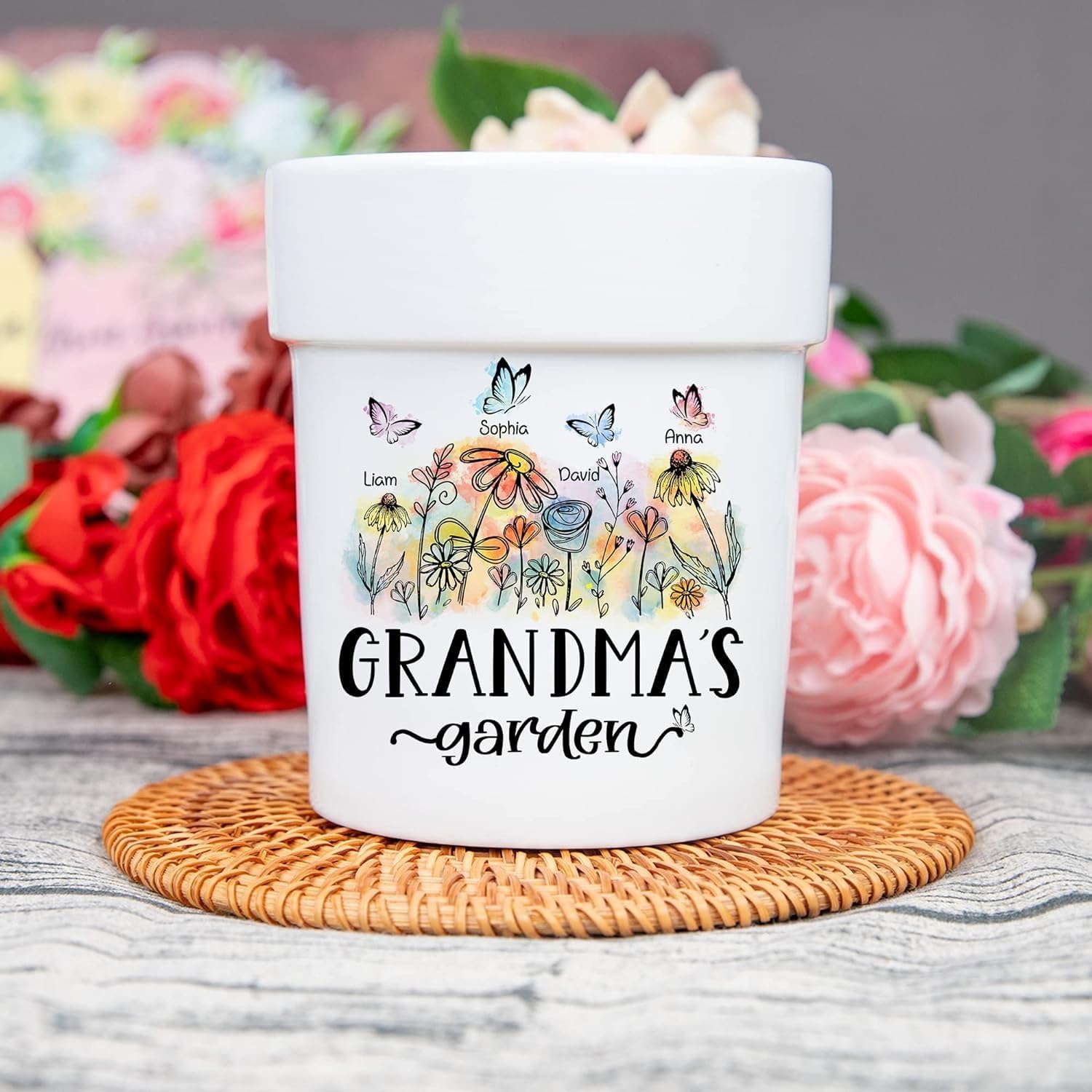 Amazon.com : Personalized Grandma's Garden Plant Pot, Mom's Garden ...