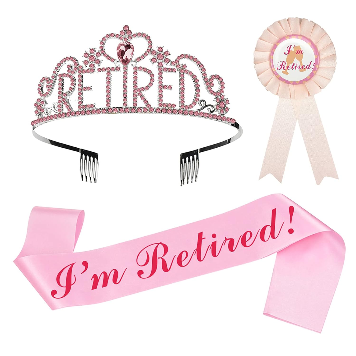 Gukasxi Retirement Sash and Tiara Set “I’am Retired ” Sash & Metal ...