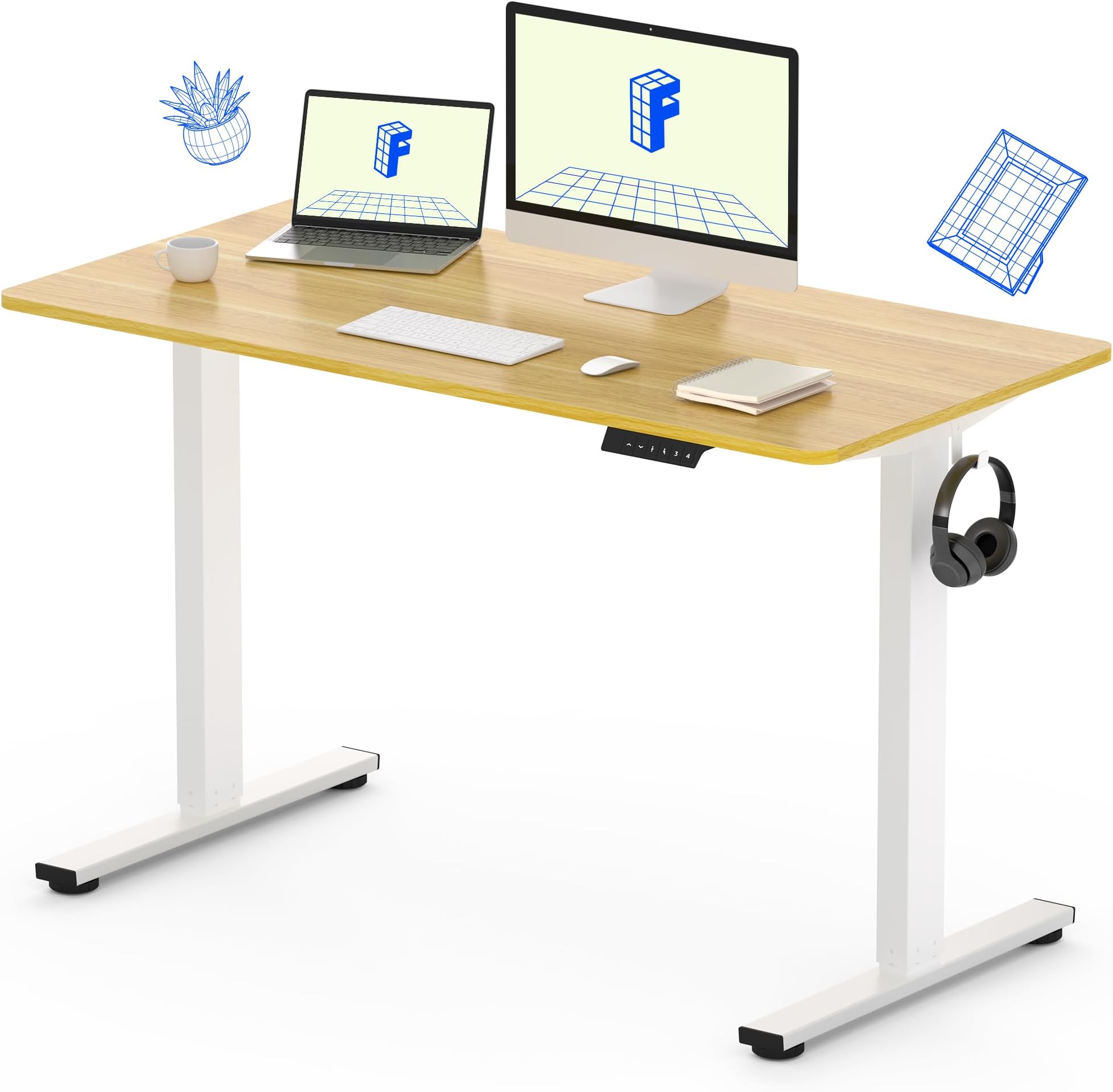 FLEXISPOT Lite Electric Standing Desk 110 * 60cm Height Adjustable Desk ...