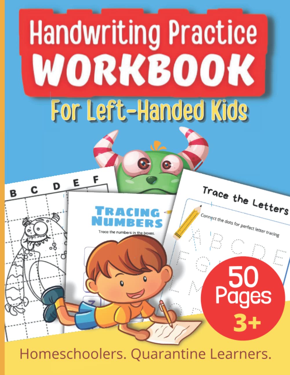Handwriting Practice Workbook for Left-Handed Kids: 3-in-1 Writing ...