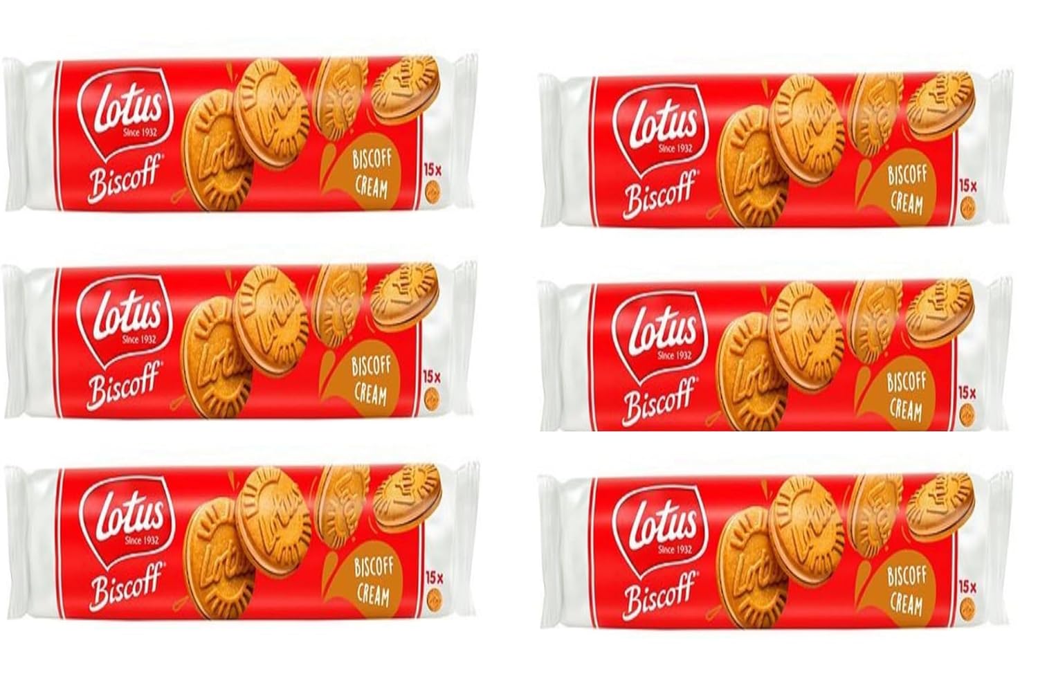 Amazon.com: Lotus Biscoff Sandwich Cookies, Biscoff Cream, 15 Cookies ...