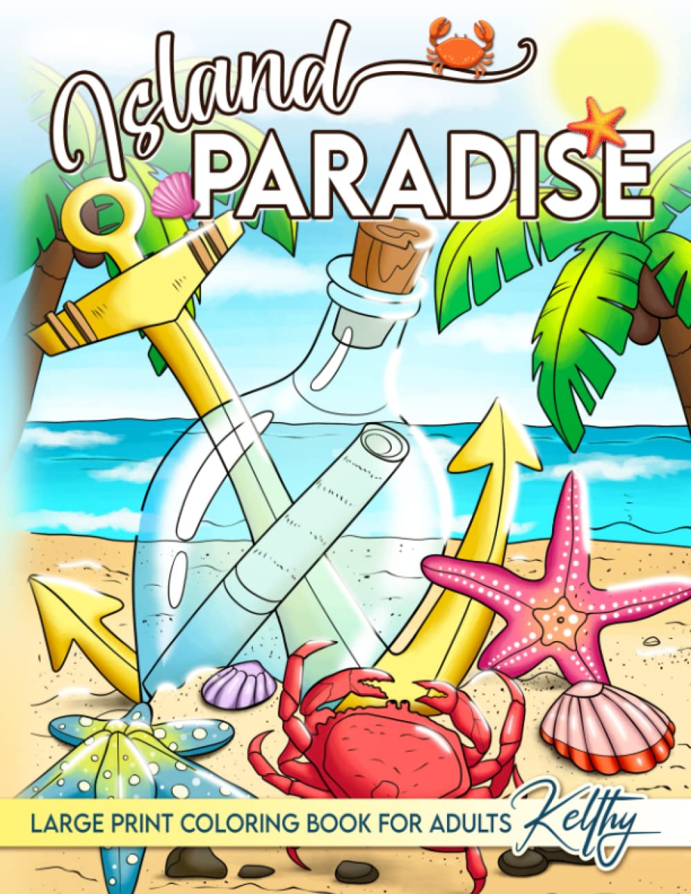 Amazon.com: Island Paradise Large Print Adult Coloring Book for Seniors ...