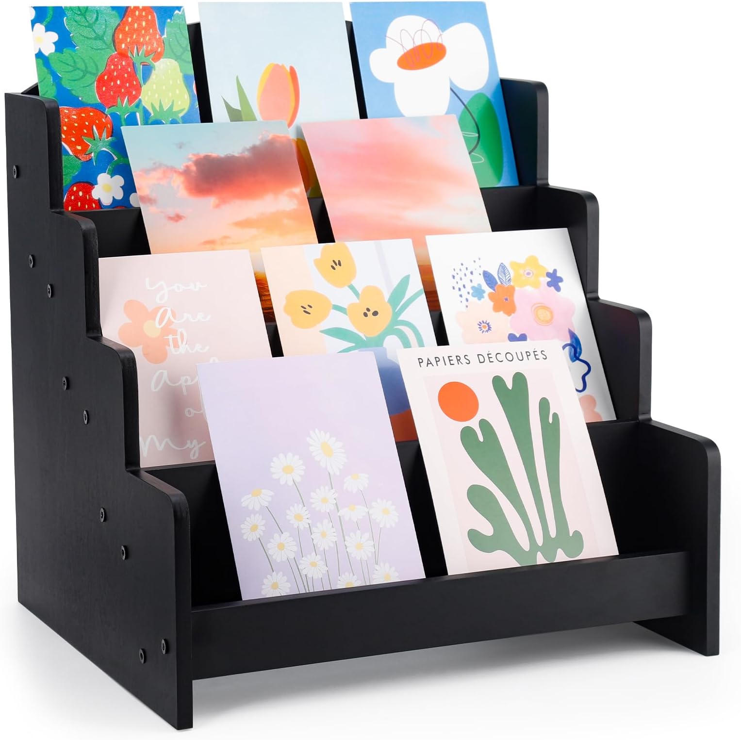 Amazon.com: DOSTATNI 3-Tier Wood Brochure Holder With Business Card ...