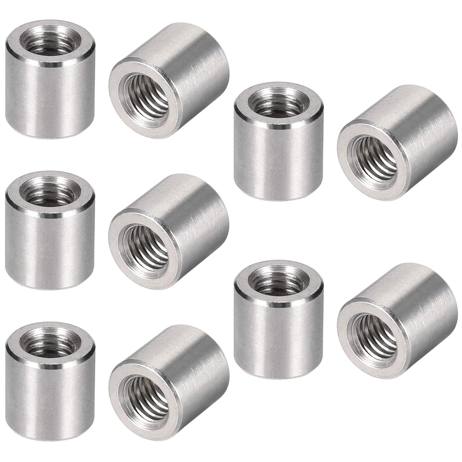 MroMax M6 Height 10mm 304 Stainless Steel Threaded Sleeve Rod Bar Stud ...