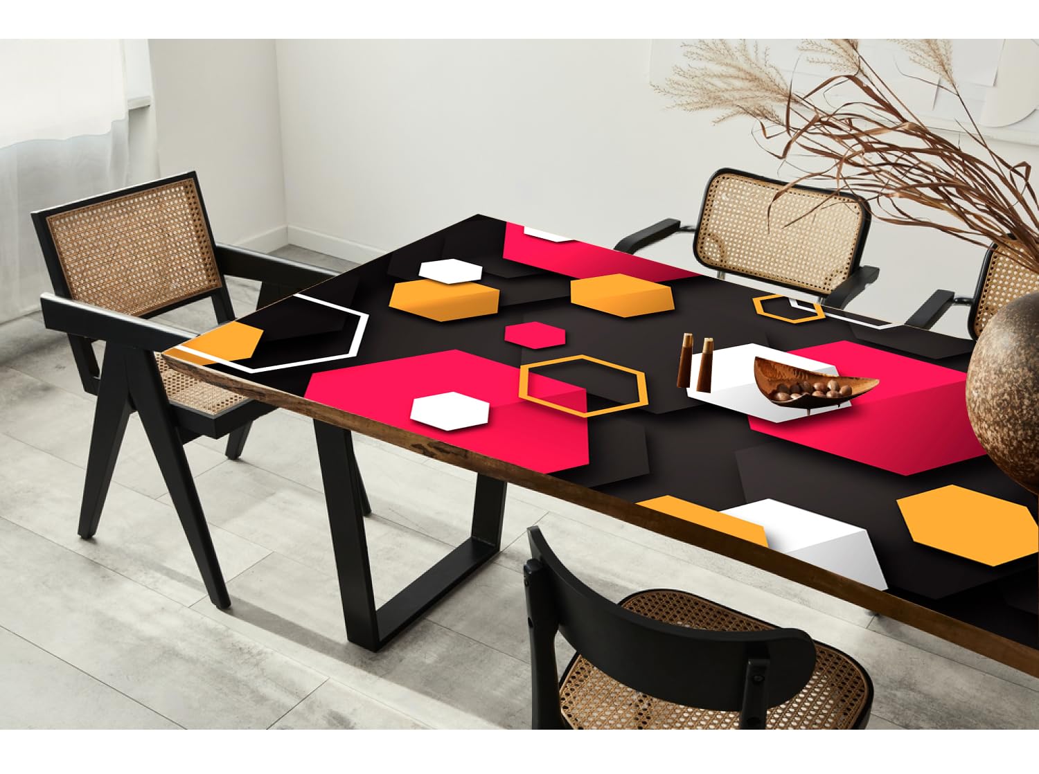 BP Design Solution Black Red Box Wallpaper for Dining Table (Self ...