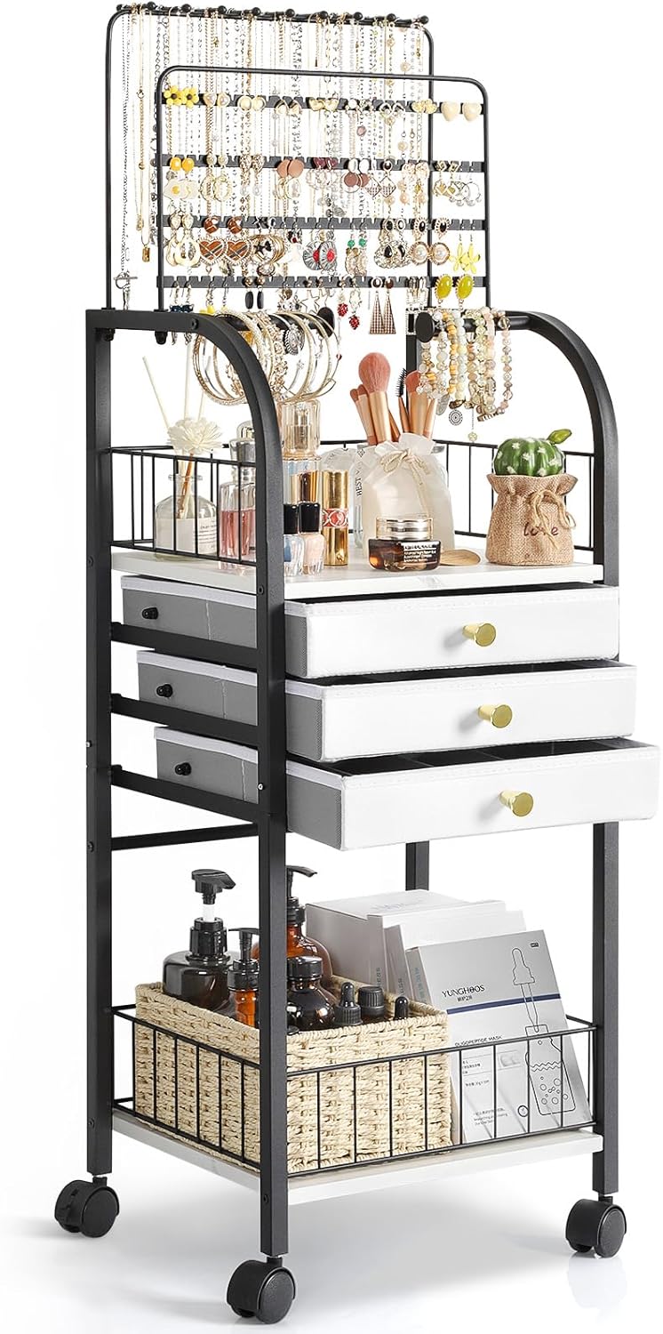 Amazon.com: Keebofly Jewelry Organizer, Large Jewelry Stand with 3 ...