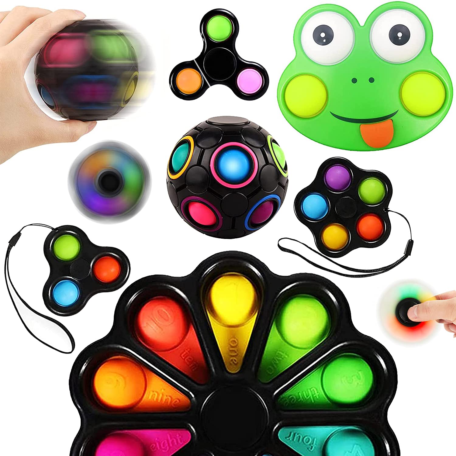 Buy Simple Dimple Fidget Toy Pack, Unique Black Magic Puzzle Ball ...