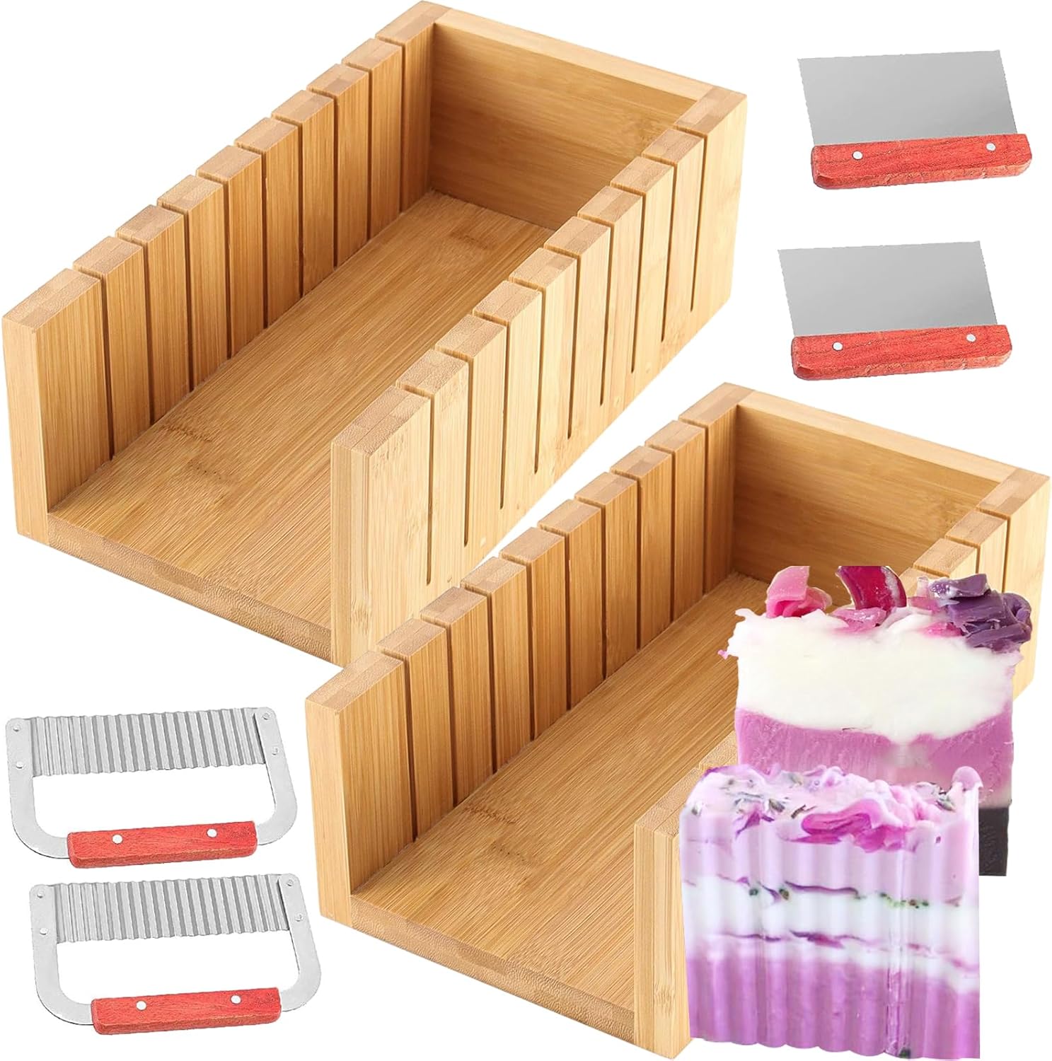 Amazon.com: ZEONHEI 6 PCS Soap Cutter Set, Wooden Soap Cutting Tool Set ...