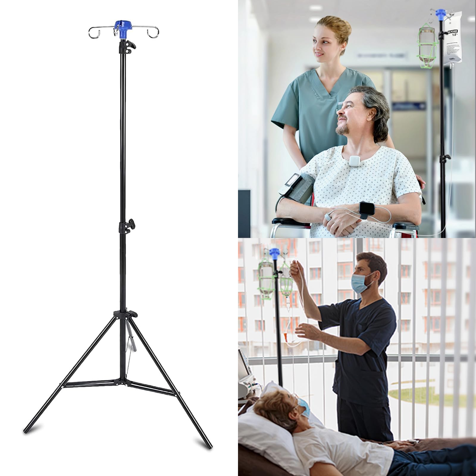 Travel Iv Pole Enema Stand IV Intravenous Foldable Pole Stand, Portable ...