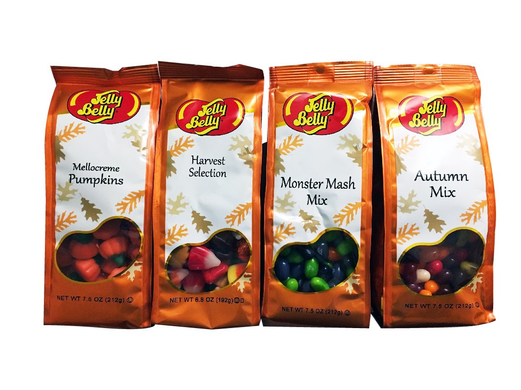 Amazon.com : Jelly Belly Fall Selection Mix 4pk - Mellocreme Pumpkins 7 ...