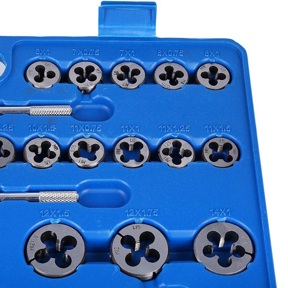 110PCS Master Tap and Die Set M2â€‘M18 Screw Nut Thread Taps Dies with ...