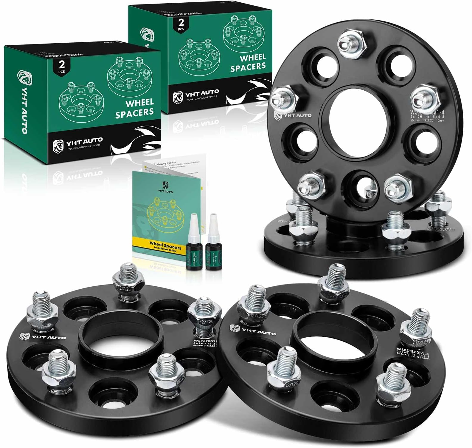 Amazon.com: YHTAUTO 5x100 to 5x114.3mm Hub Centric Wheel Adapters 15mm ...