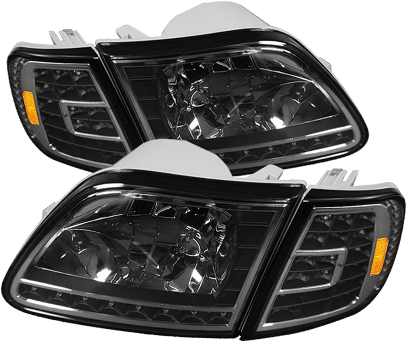 Amazon.com: Xtune - Crystal Headlights (HD-ON-FF15097-LED-SET-BK ...