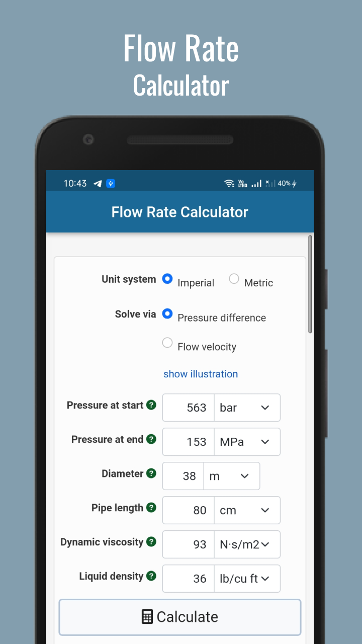 Flow Rate Calculator - App on Amazon Appstore