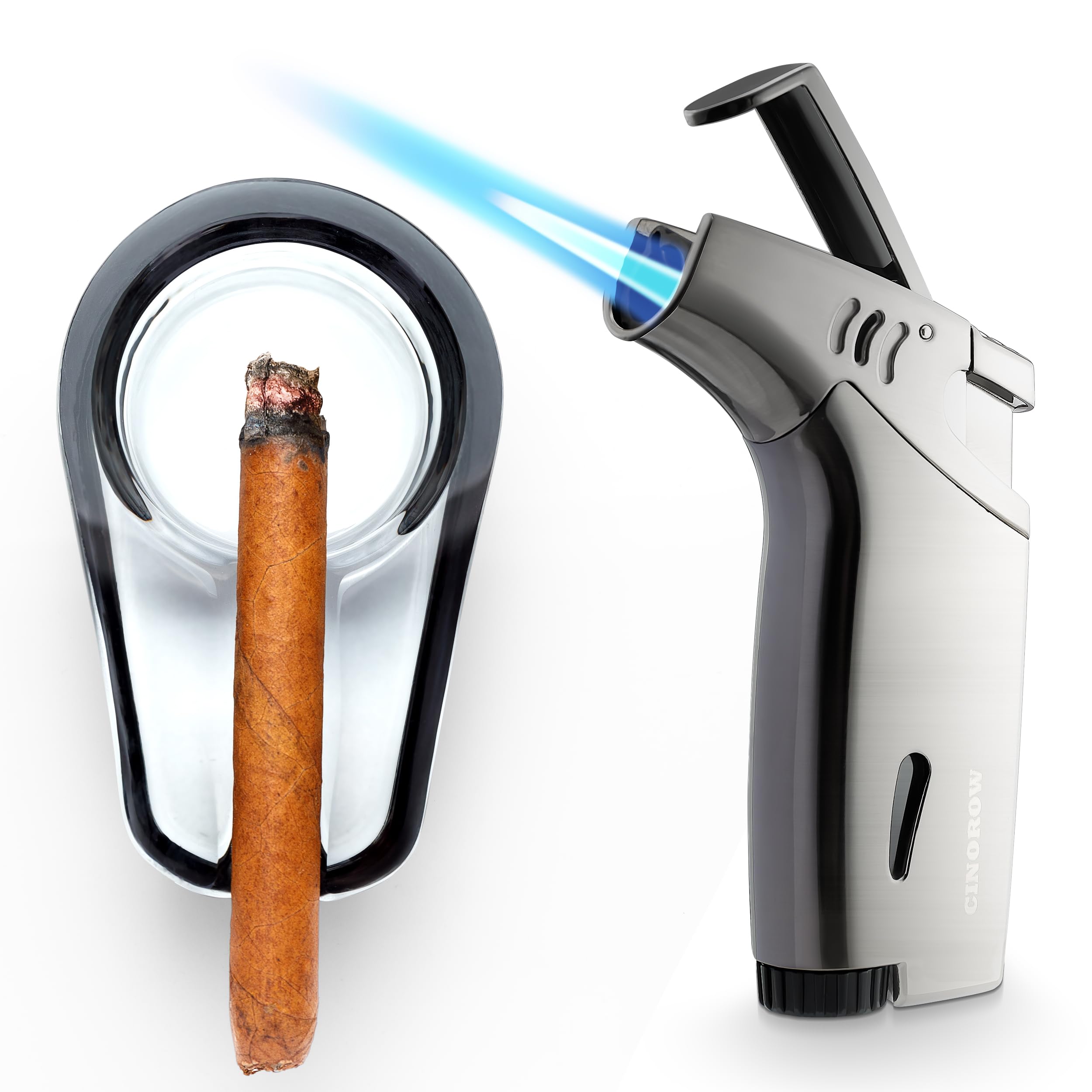 Snapklik.com : Torch Lighter And Ashtray Set, Single Jet Flame Lighter ...