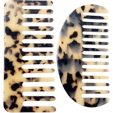 Amazon.com : Large Wide Tooth Tortoise Shell Comb Hair Detangling Comb ...