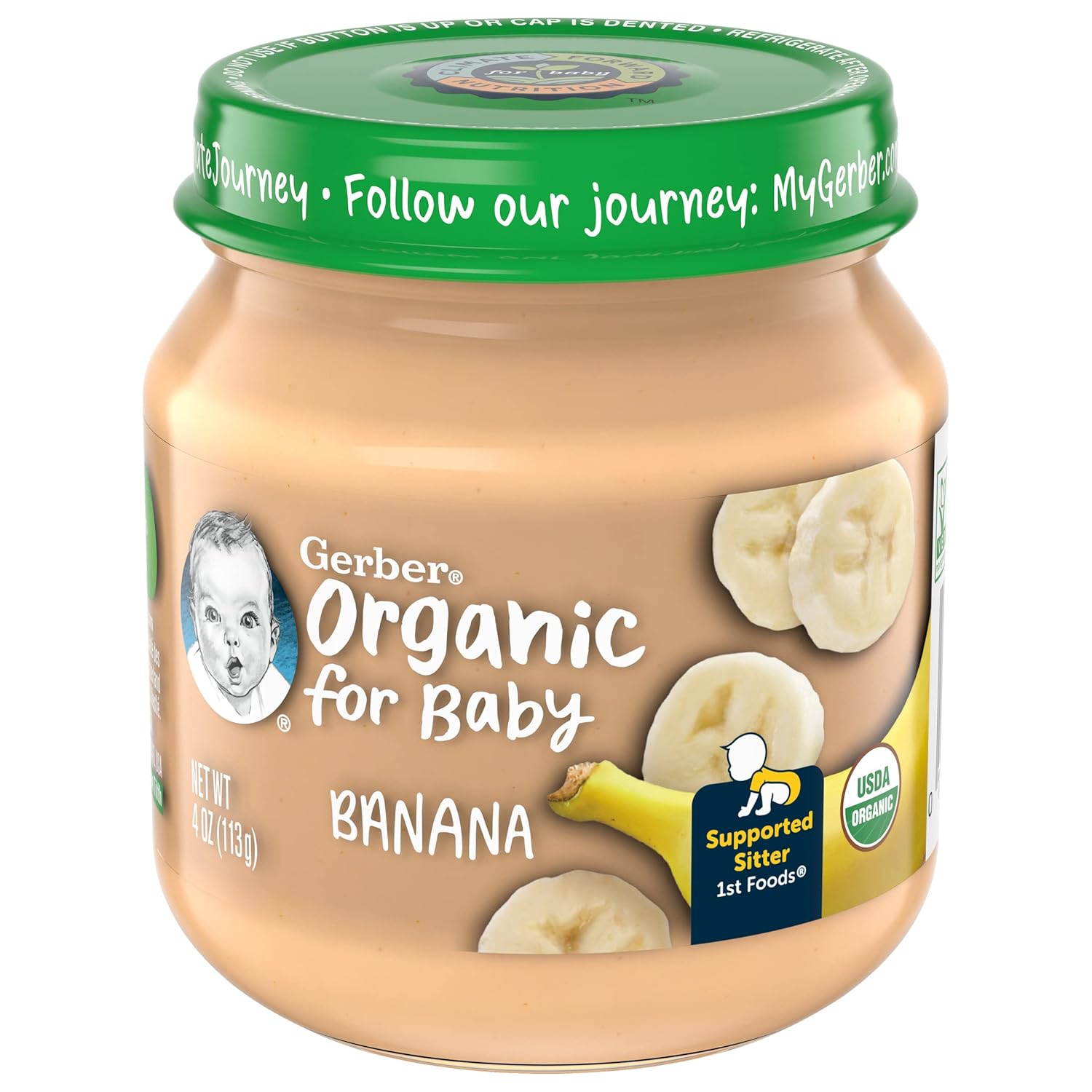 Amazon.com: Gerber Purees Organic 1st Foods Banana Baby Food Glass Jar ...