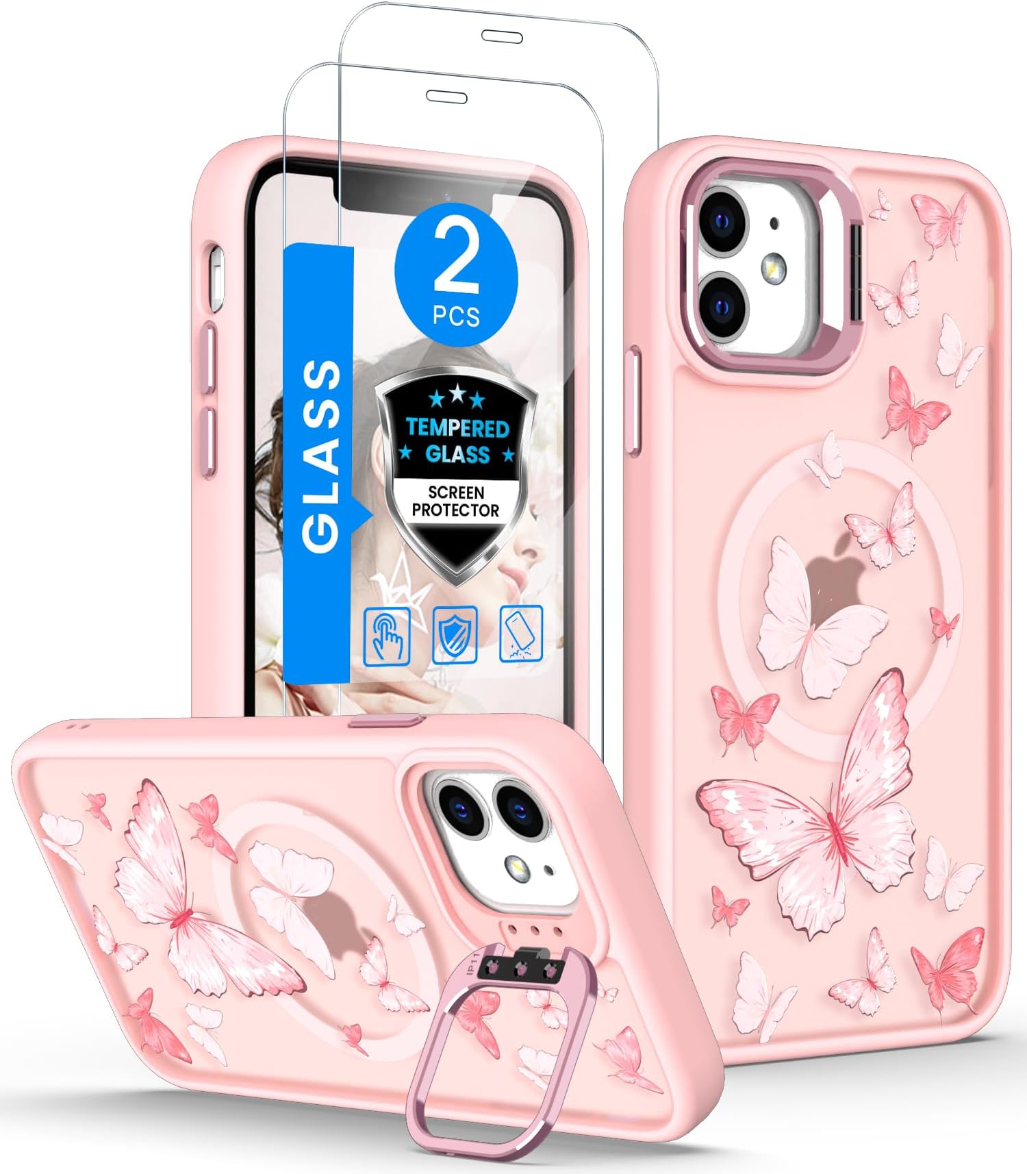 Amazon.com: Dretal Magnetic for iPhone 11 Case Floral,Screen Protector ...