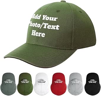 GRAXILON Personalized Baseball Hats Design Your Own Add Text Photo Logo ...