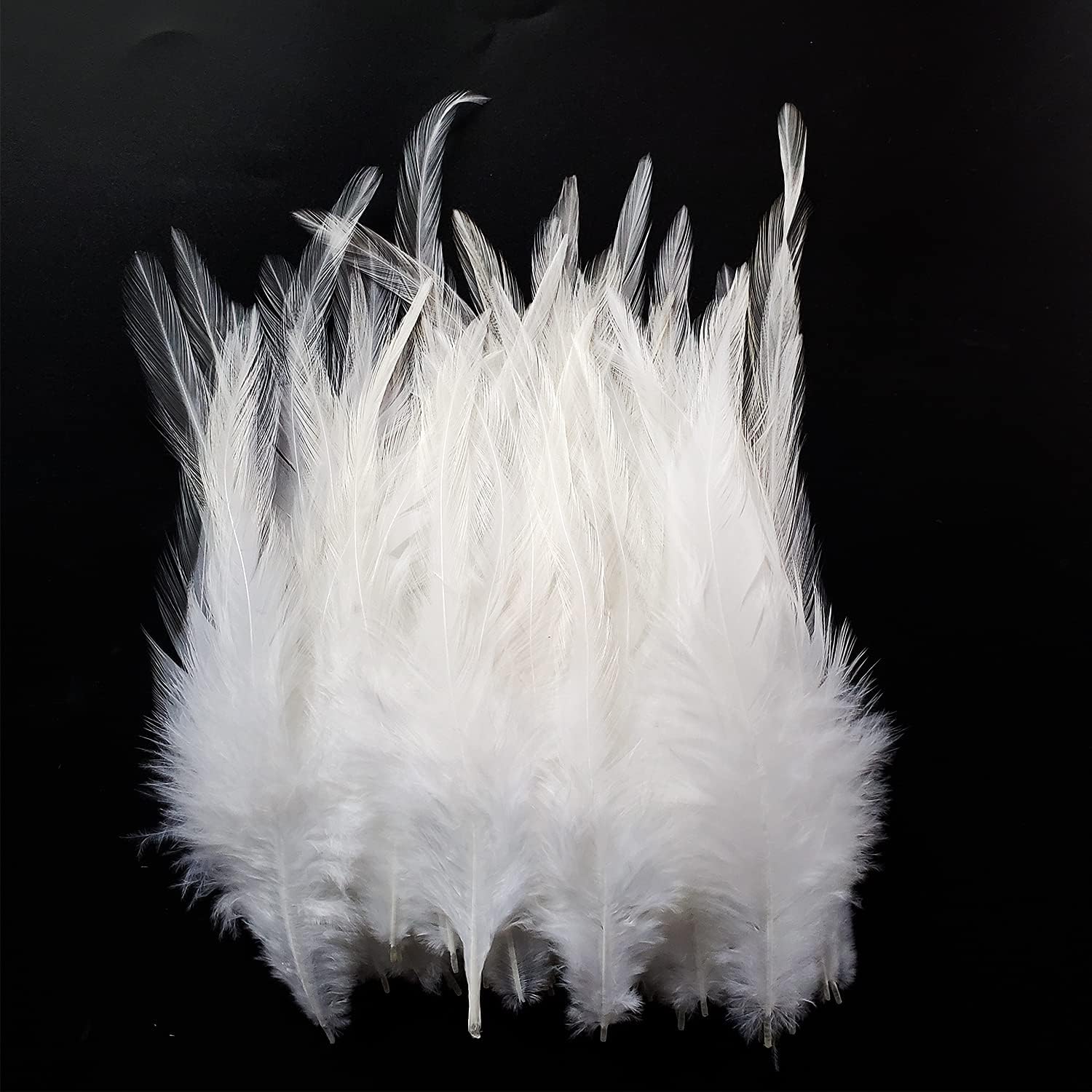 Amazon.com: Happy Feather 100PCS Saddle Hackle Rooster Feather for ...