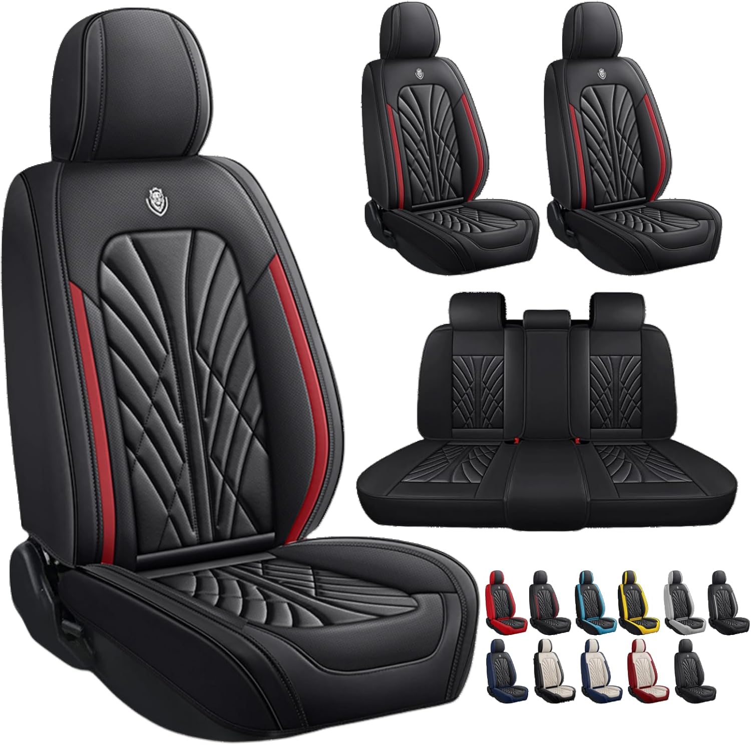 Amazon.com: ANKIV Breathable Nappa Leather Car Seat Covers Universal Fit for Sedan SUV Auto ...