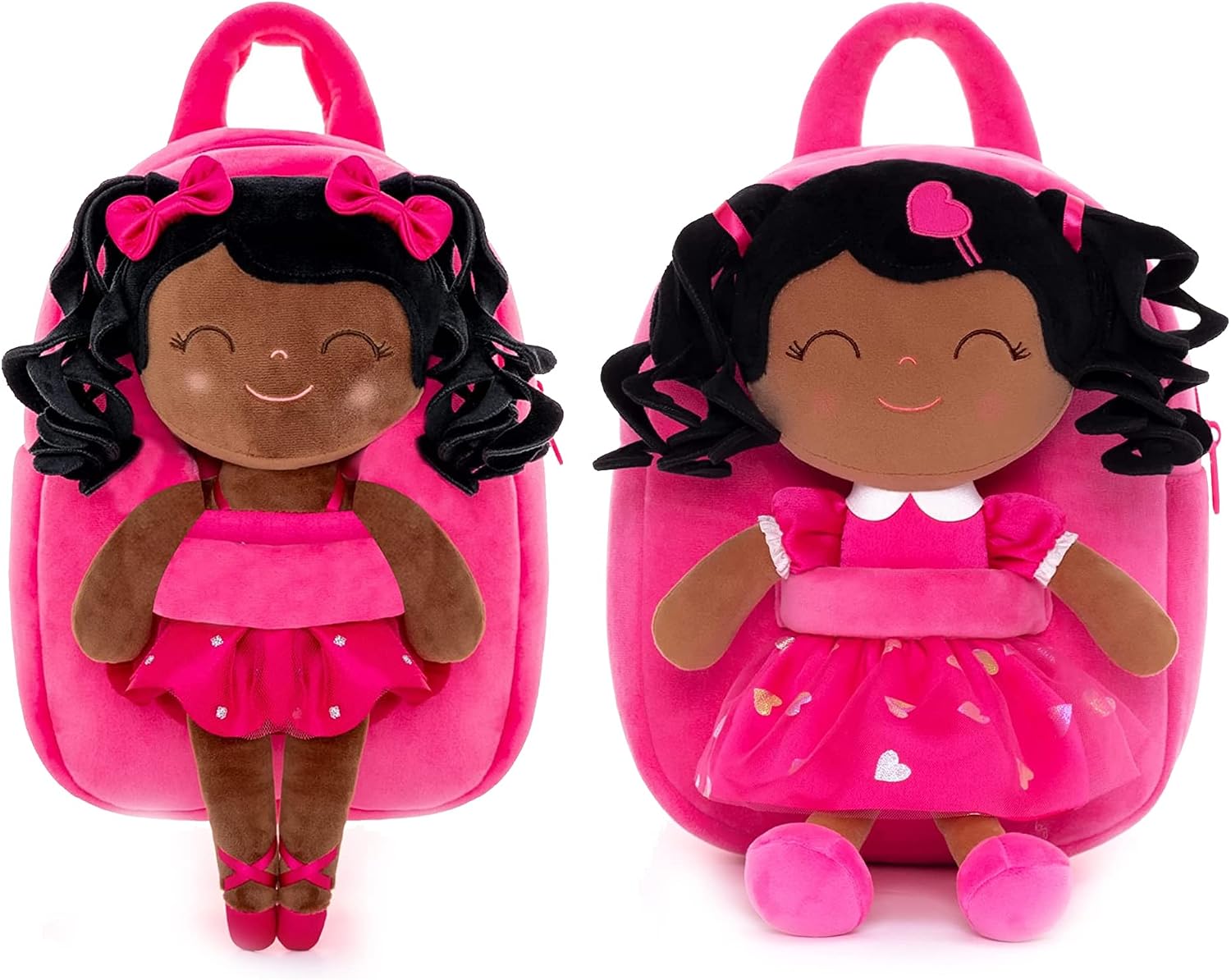 Amazon.com: Gloveleya Kids Backpack Bundle - Curly Hair Rose & Ballet ...
