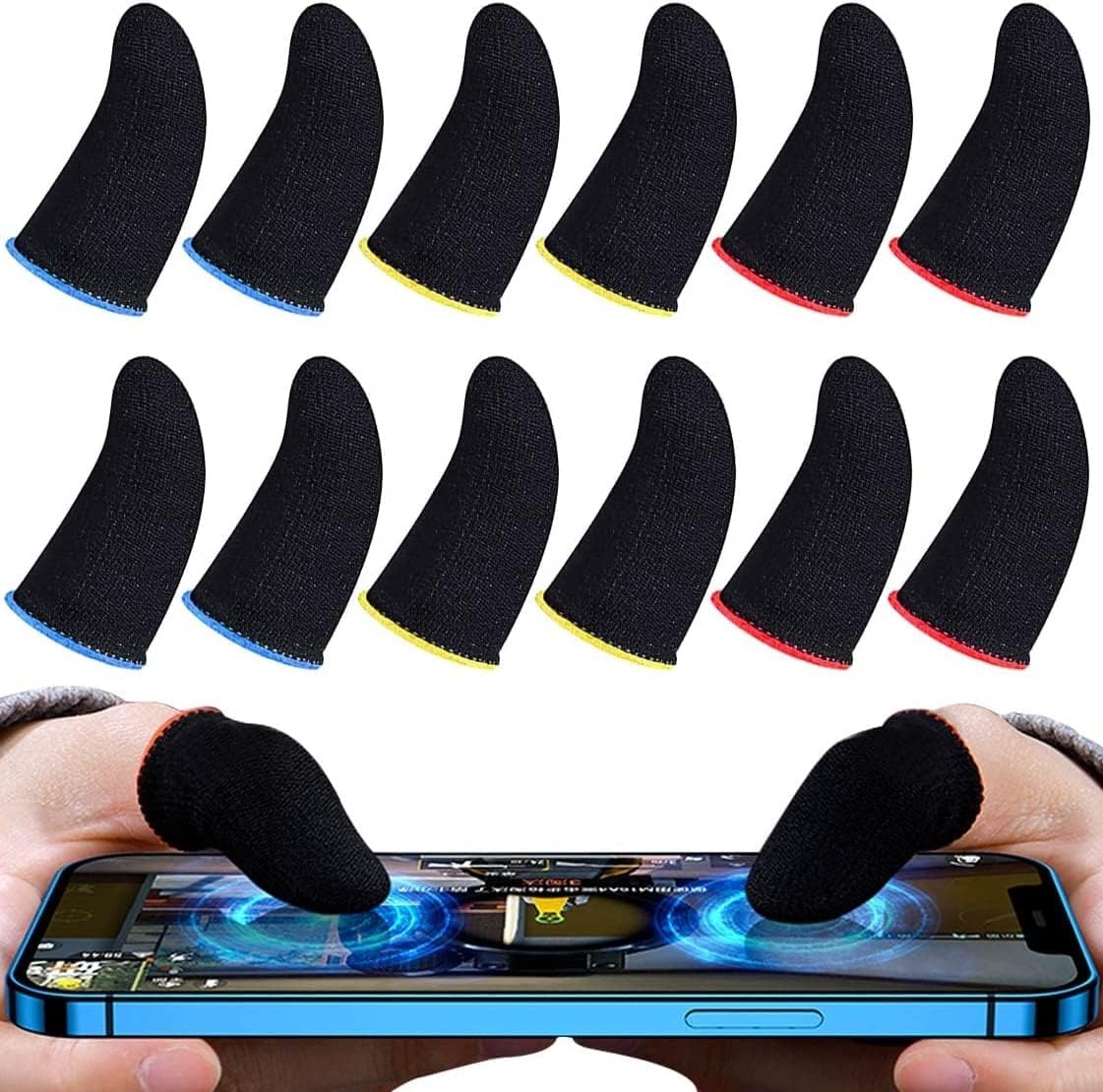 JimXen Finger Sleeves Gaming Thumb Anti Sweat Touchscreen Sensitive for ...