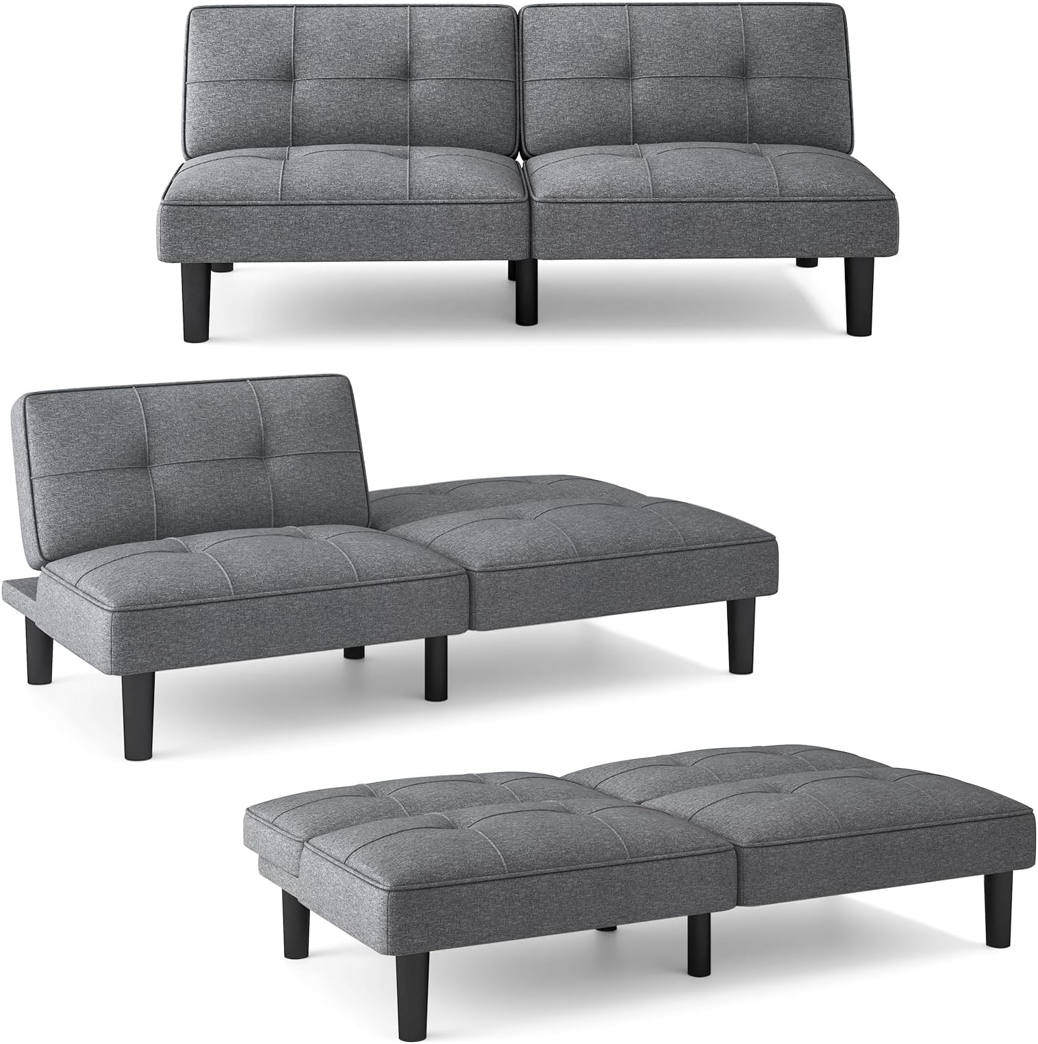Giantex Canapé-lit futon convertible, inclinable et rembourré, moderne ...