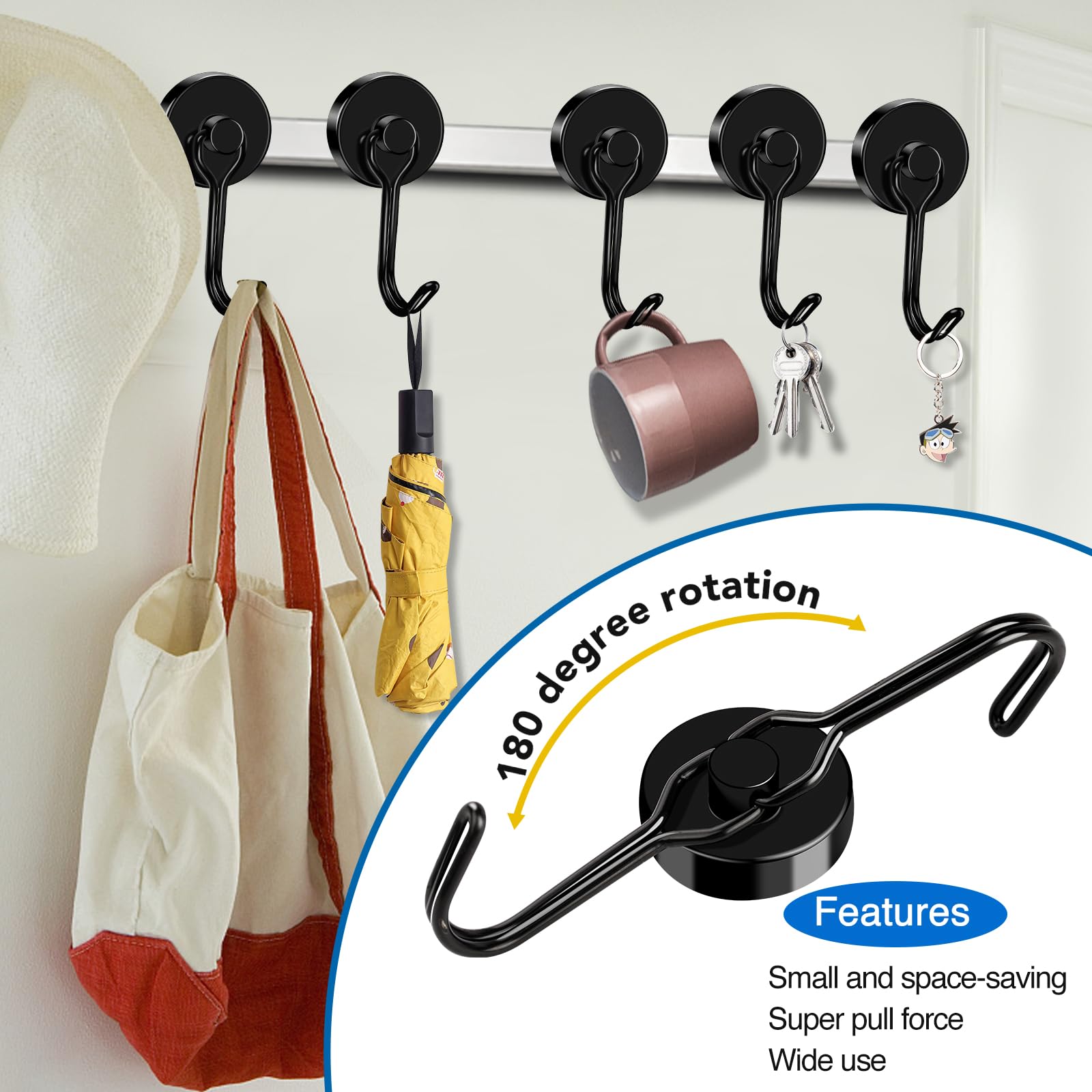 Snapklik.com : LOVIMAG Cruise Essentials, 80LBS Swivel Magnetic Hooks ...