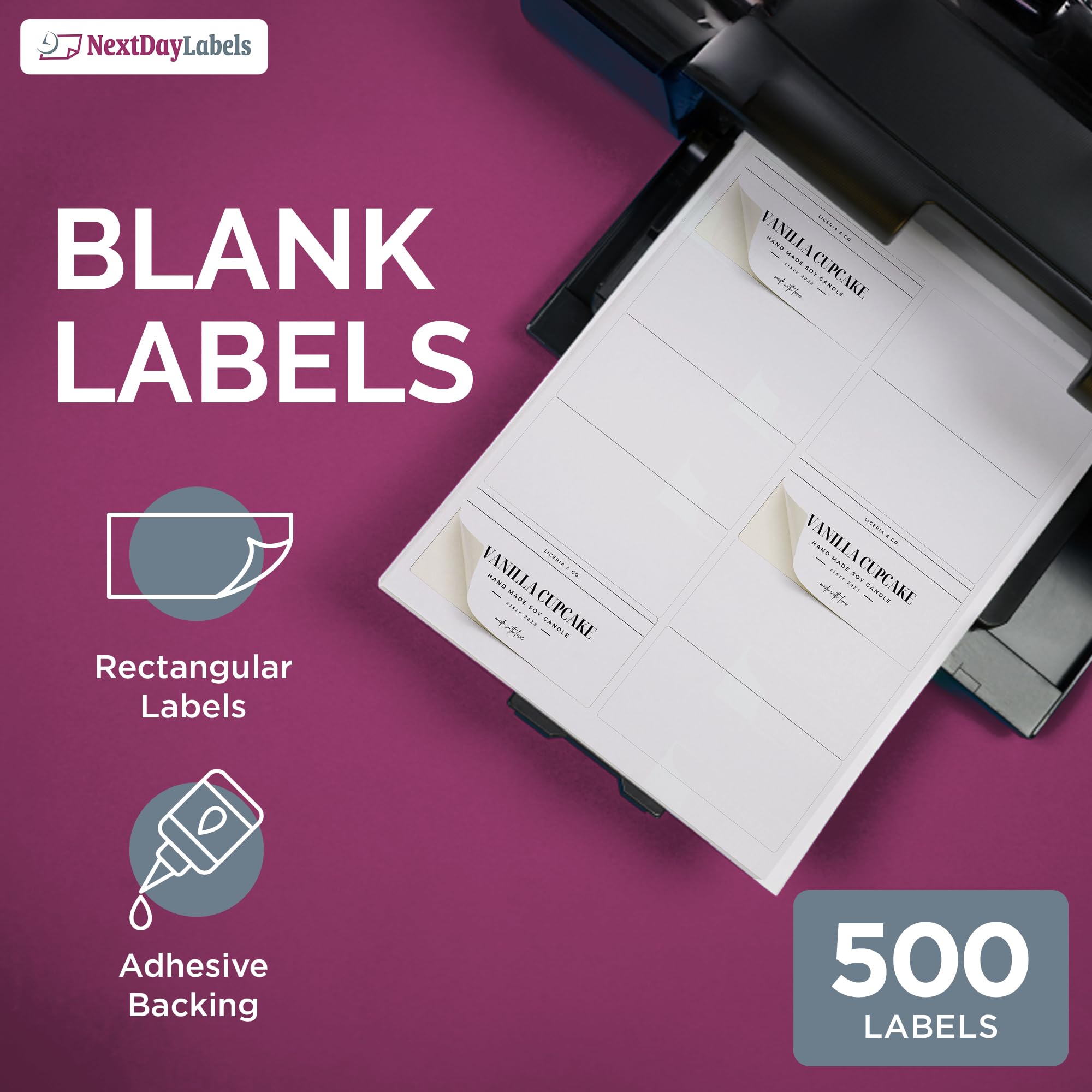 Snapklik.com : NextDayLabels 4” X 2” Rectangular Sticker Labels For ...