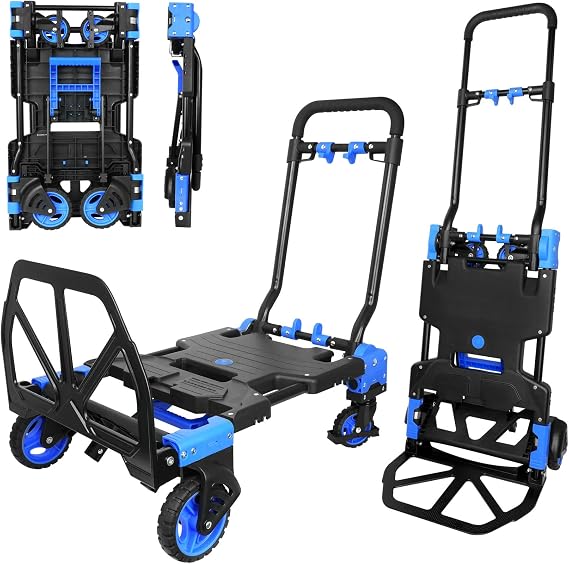 Hand Trucks Heavy Duty Foldable 400LB Load Carrying,Convertible Hand ...