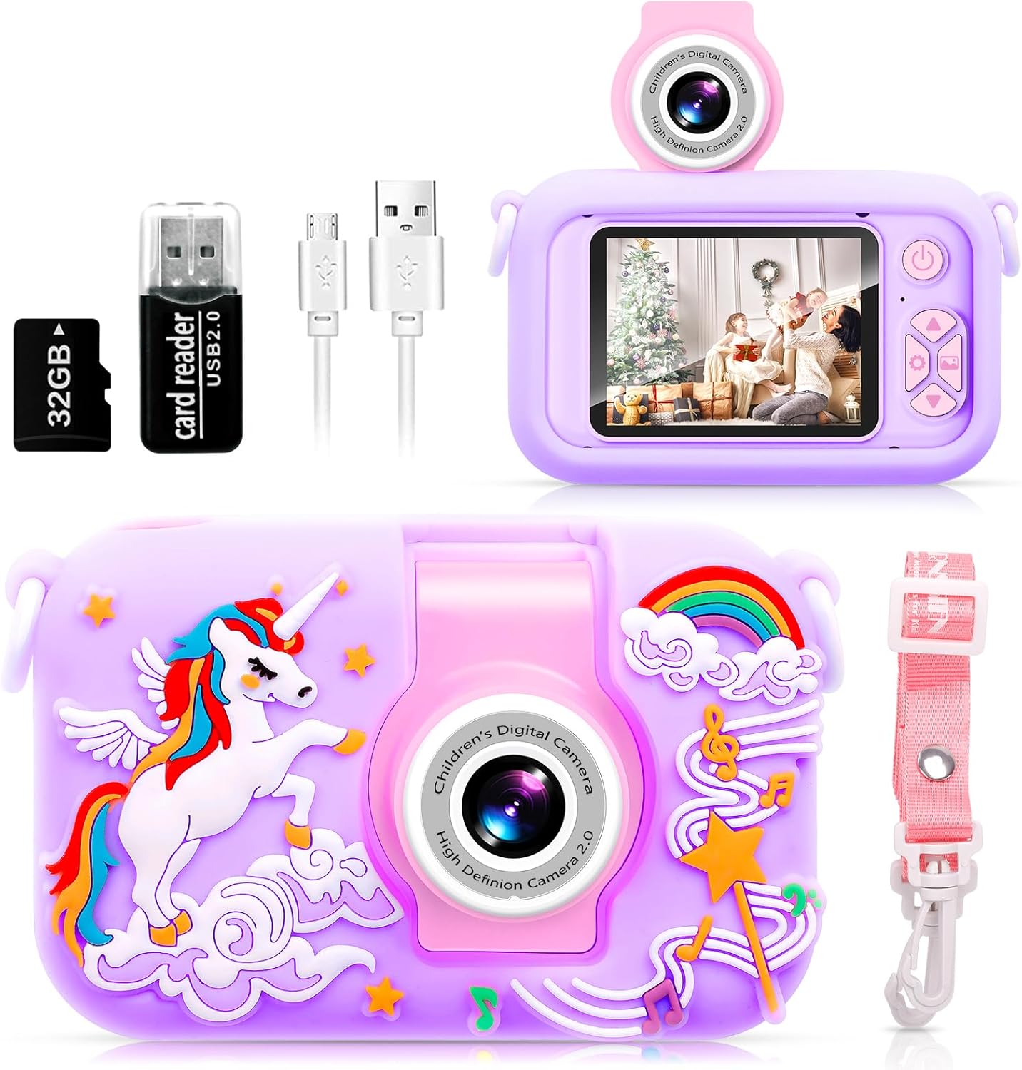 Amazon.com: ARNSSIEN Kids Camera, Toddler Kid Digital Camera with 180°Flip Lens & 2.4in IPS ...