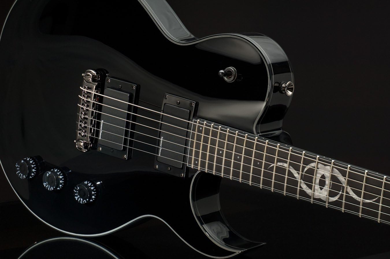 Amazon.com: Ethan Hart Guitar EH-1 Black Single Cutaway with White ...