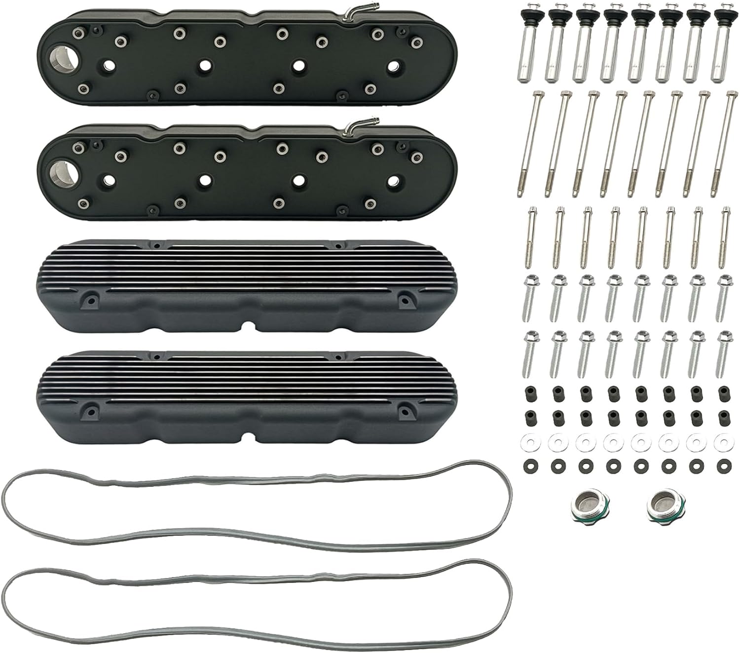 Amazon.com: 2 Sets Finned Vintage Hidden Coil Black Valve Cover 241-182 ...
