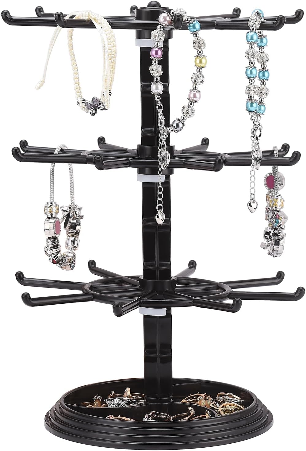 Rotating Iron 2-Tier Revolving Stand Rack Jewelry Holder Display with ...