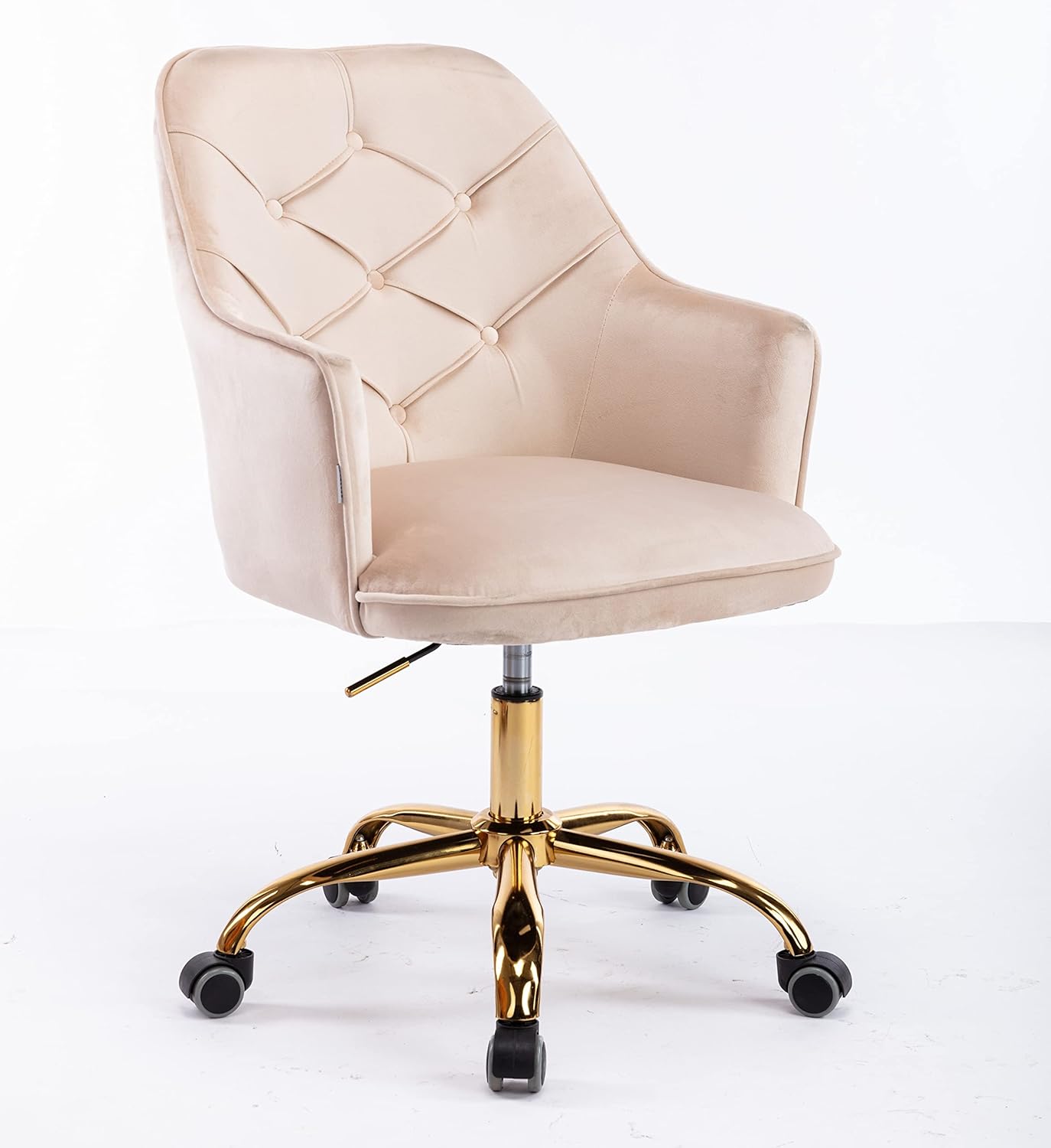Amazon.com: Rhomtree Home Office Task Chair with Wheels, Velvet Fabric ...