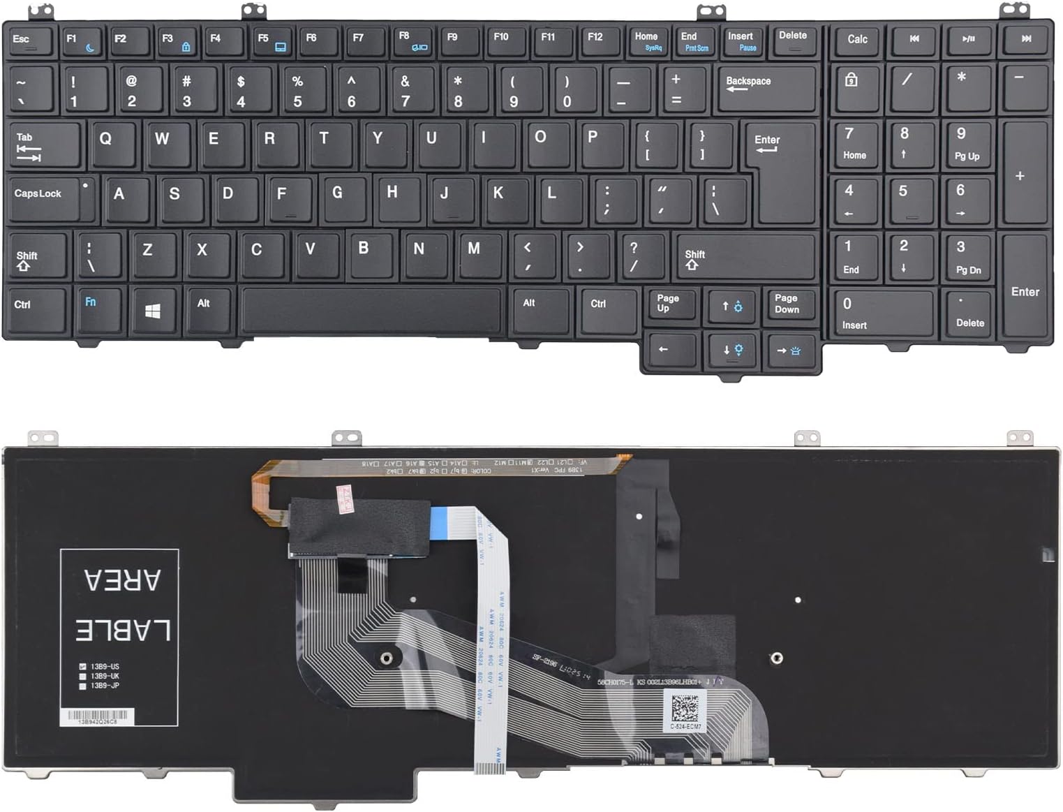 Amazon.com: SUNMALL US Layout Replacement Keyboard Without Backlit ...