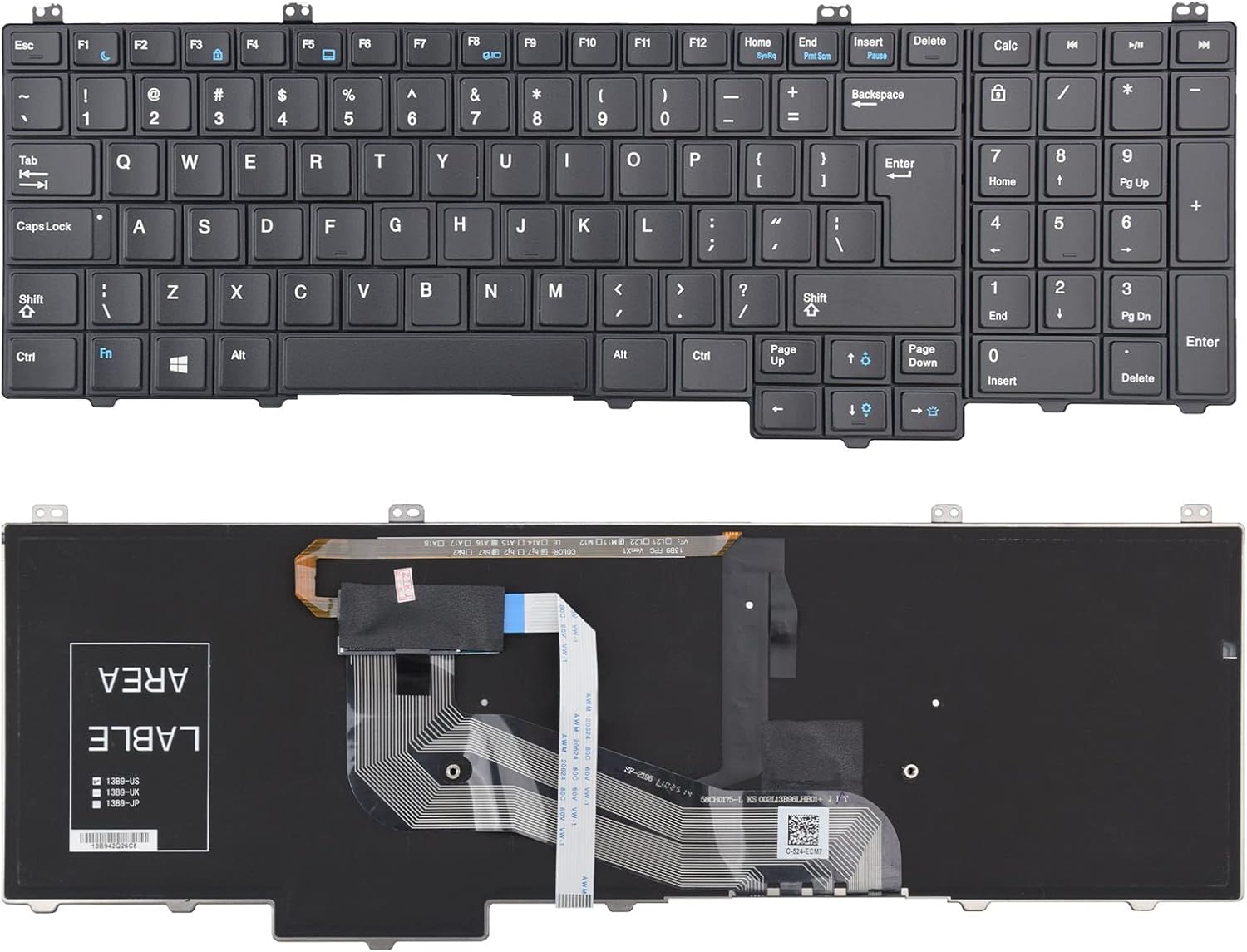 Amazon.com: SUNMALL Replacement Keyboard Compatible with Dell Latitude ...